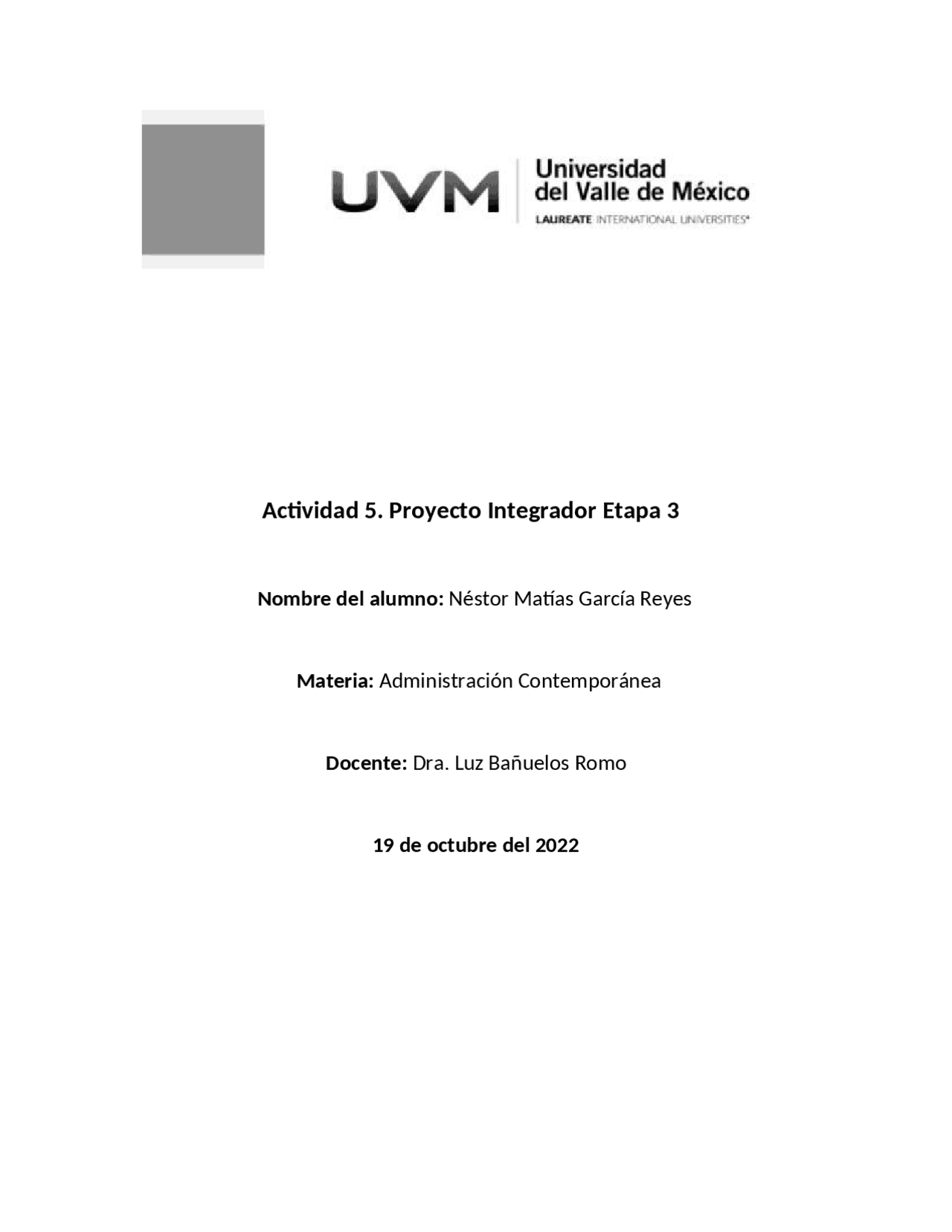 Actividad 5 Proyecto Integrador Etapa 3 Ejercicios De Administración