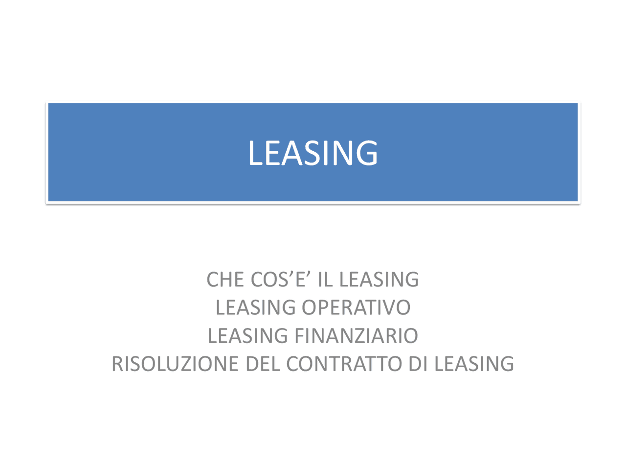Lezioni sul leasing e factoring | Schemi e mappe concettuali di ...