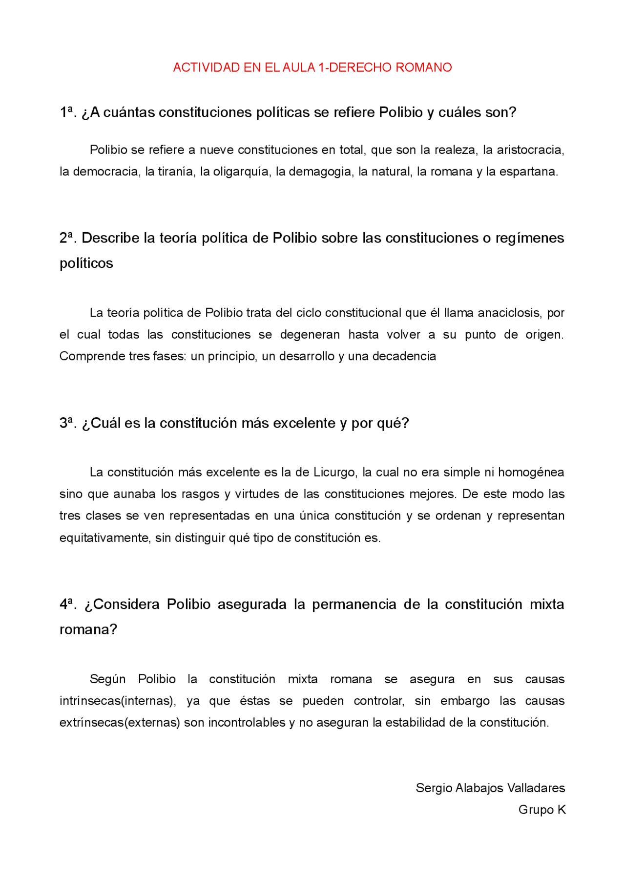Derecho Romano Actividad 1 Ejercicios De Derecho Romano Docsity