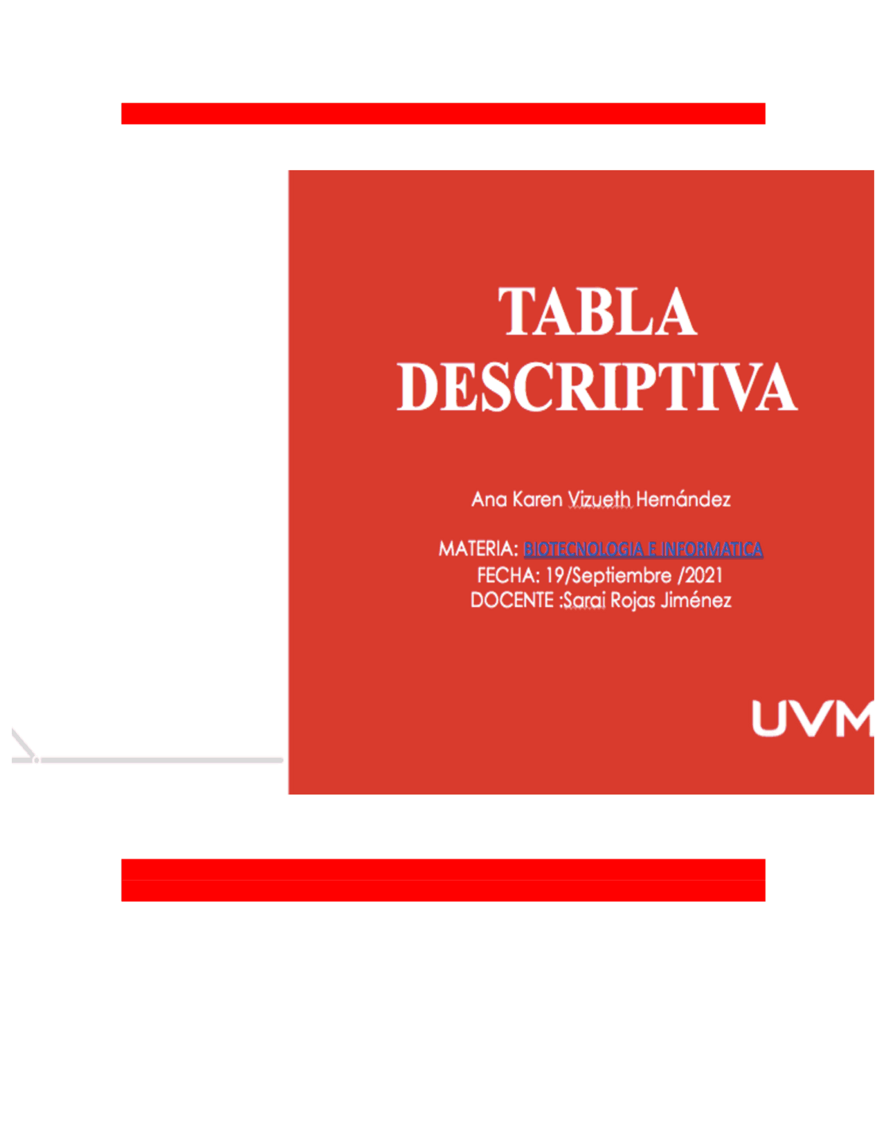 TABLA DESCRIPTIVA - BASE DE DATOS BIOLOGICAS | Esquemas y mapas ...