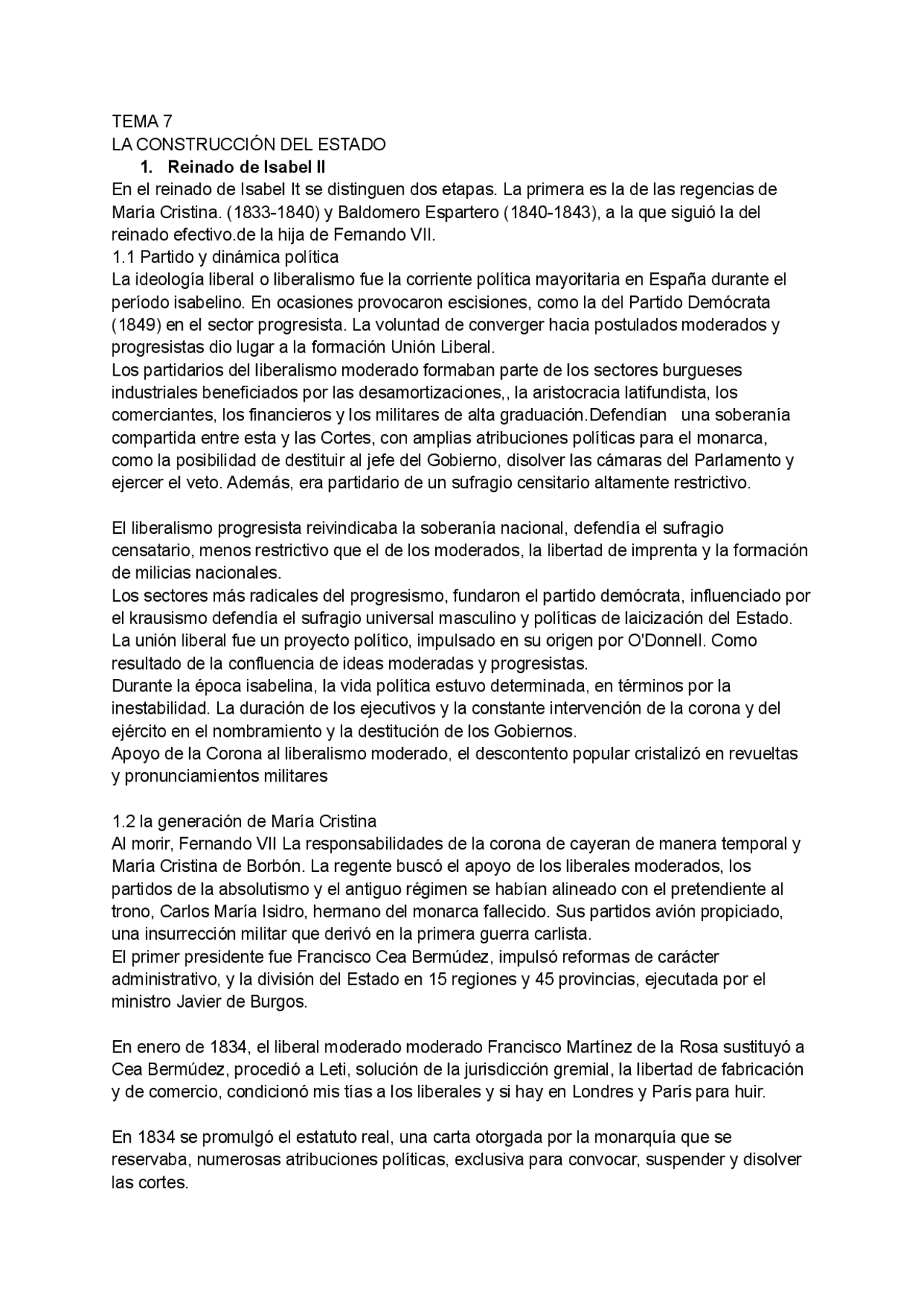 Constitución del Estado Liberal | Apuntes de Historia de España | Docsity