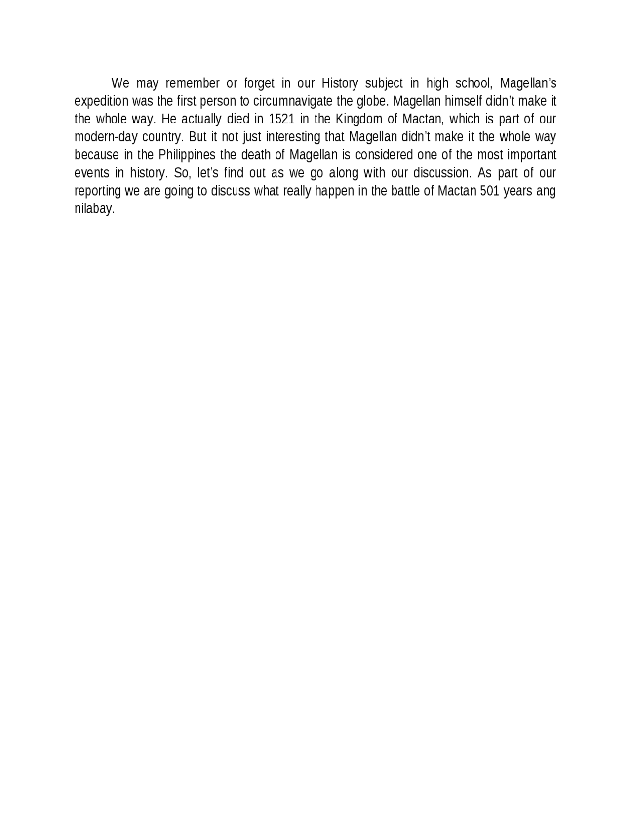 Report Guide about Magellan | Study Guides, Projects, Research History | Docsity