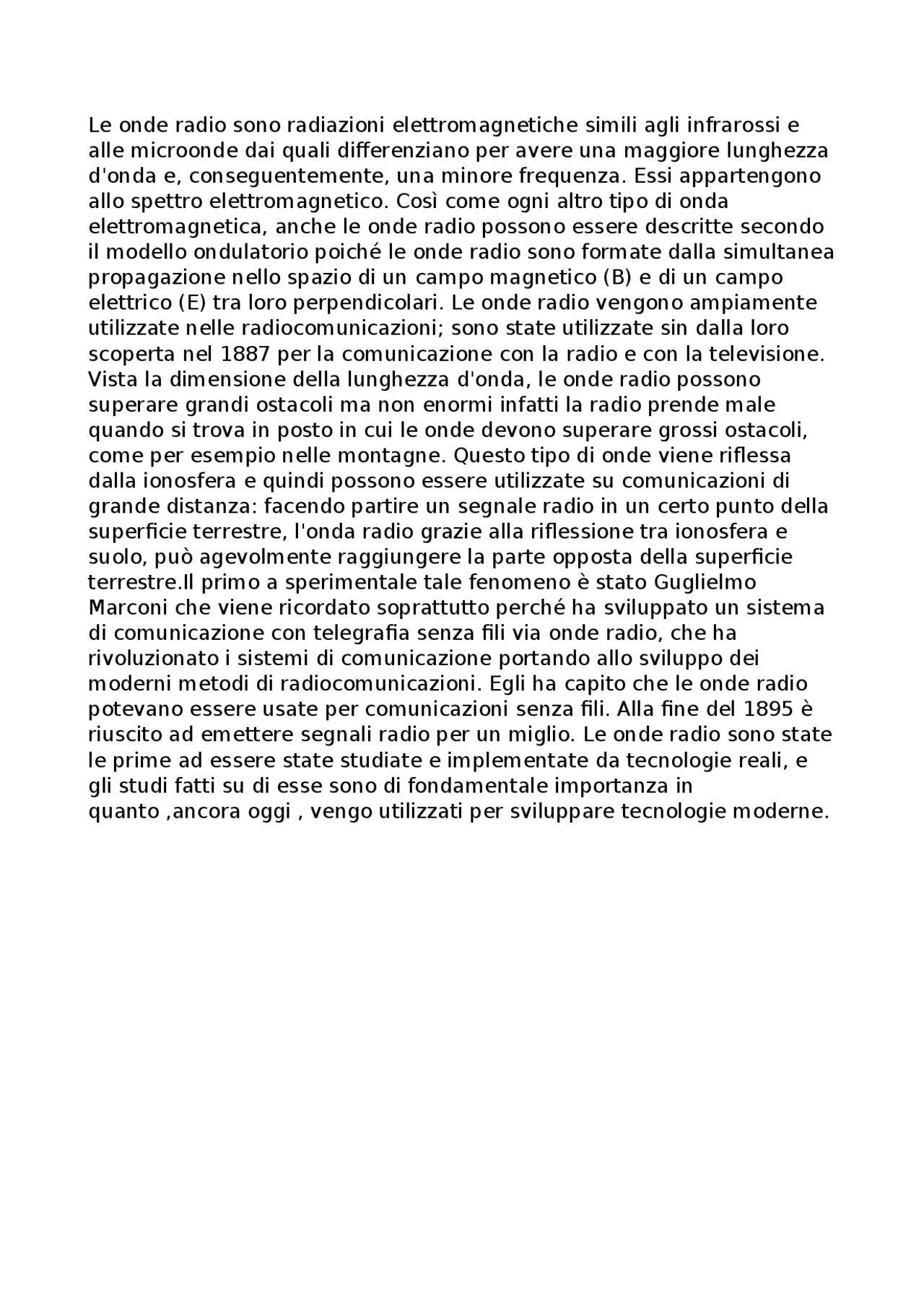 FISICA: ONDE RADIO, SPETTRO ELETTROMAGNETICO | Appunti di Fisica | Docsity