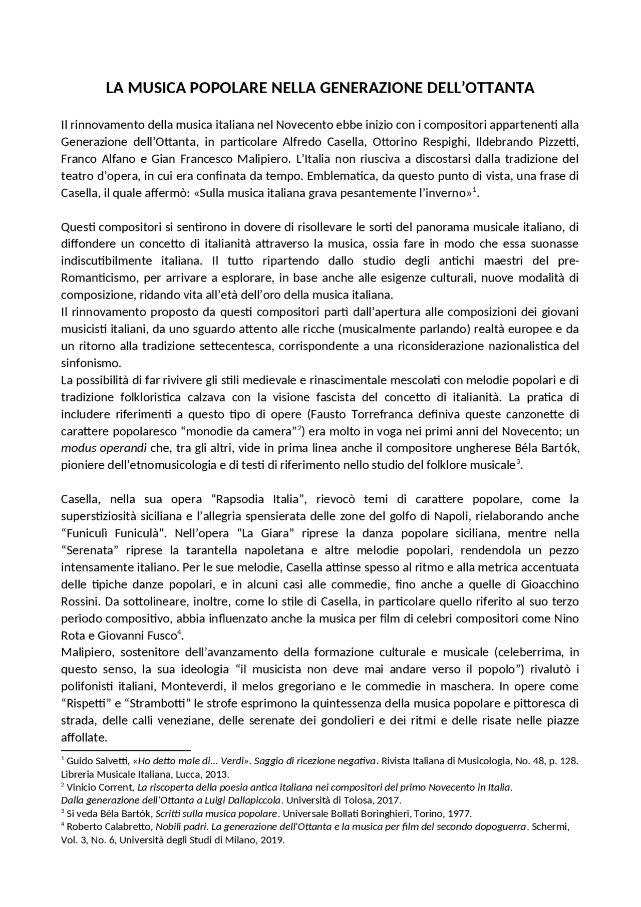 Elaborato sulla Musica Popolare nella Generazione dell'Ottanta | Tesine ...