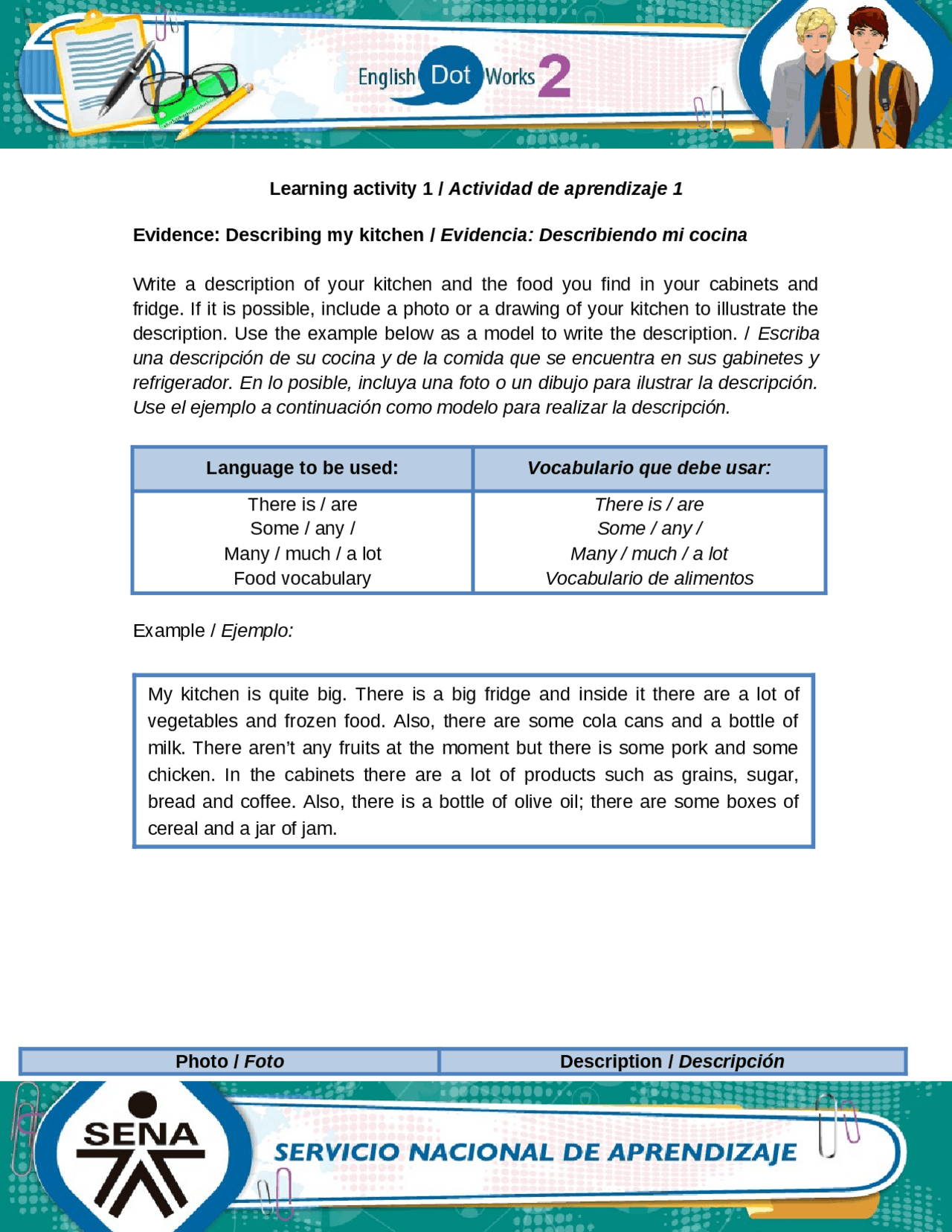 Curso de ingles evidencia 4 del sena | Ejercicios de Idioma Inglés ...