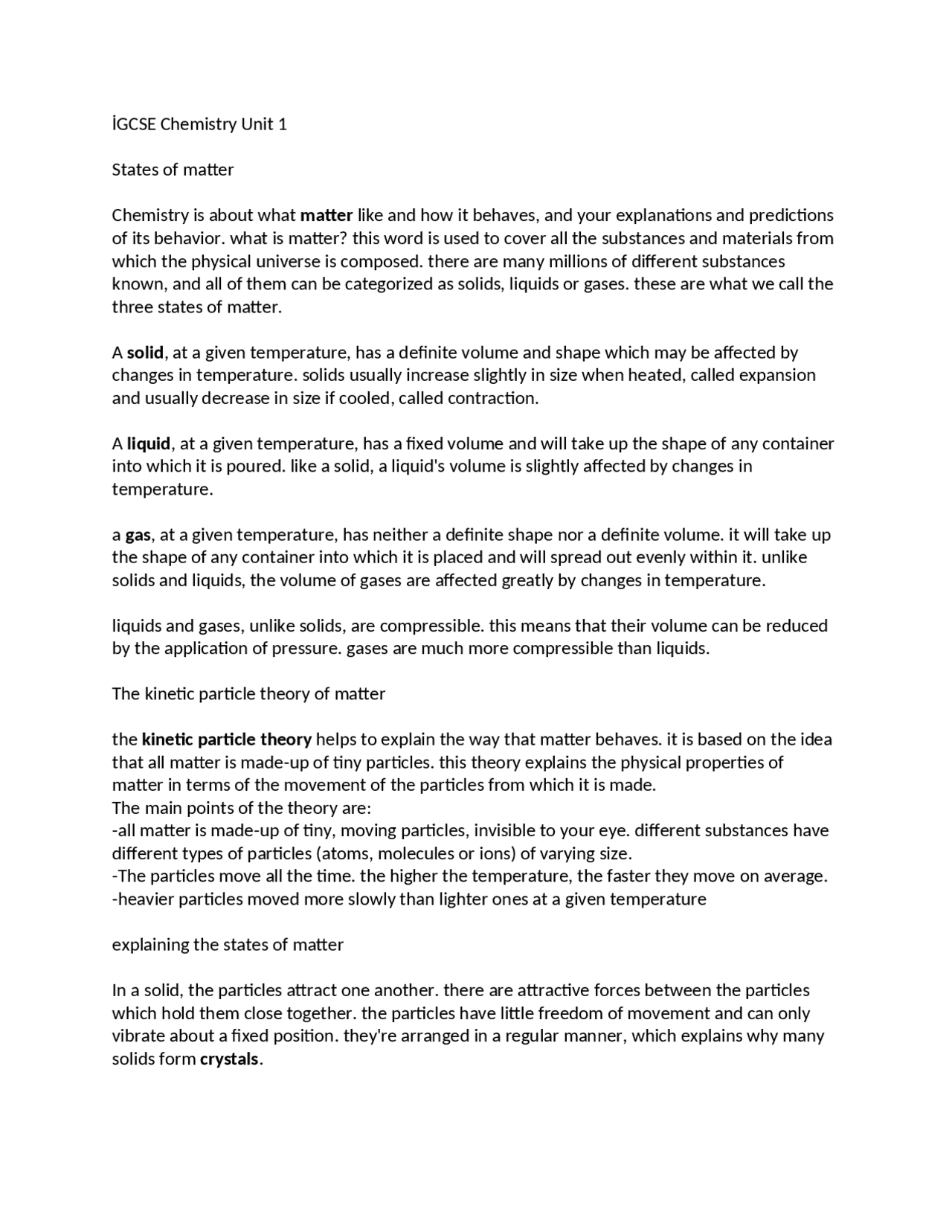 Biology Igcse Unit 1 Summaries Biology Docsity