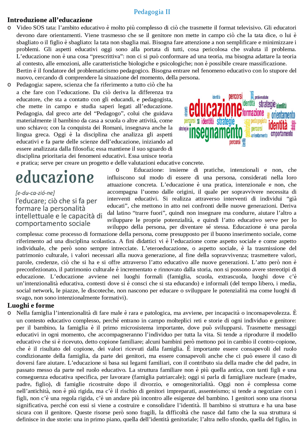 Pedagogia Modulo 2 Scienze E Tecniche Psicologiche Unibo 2020