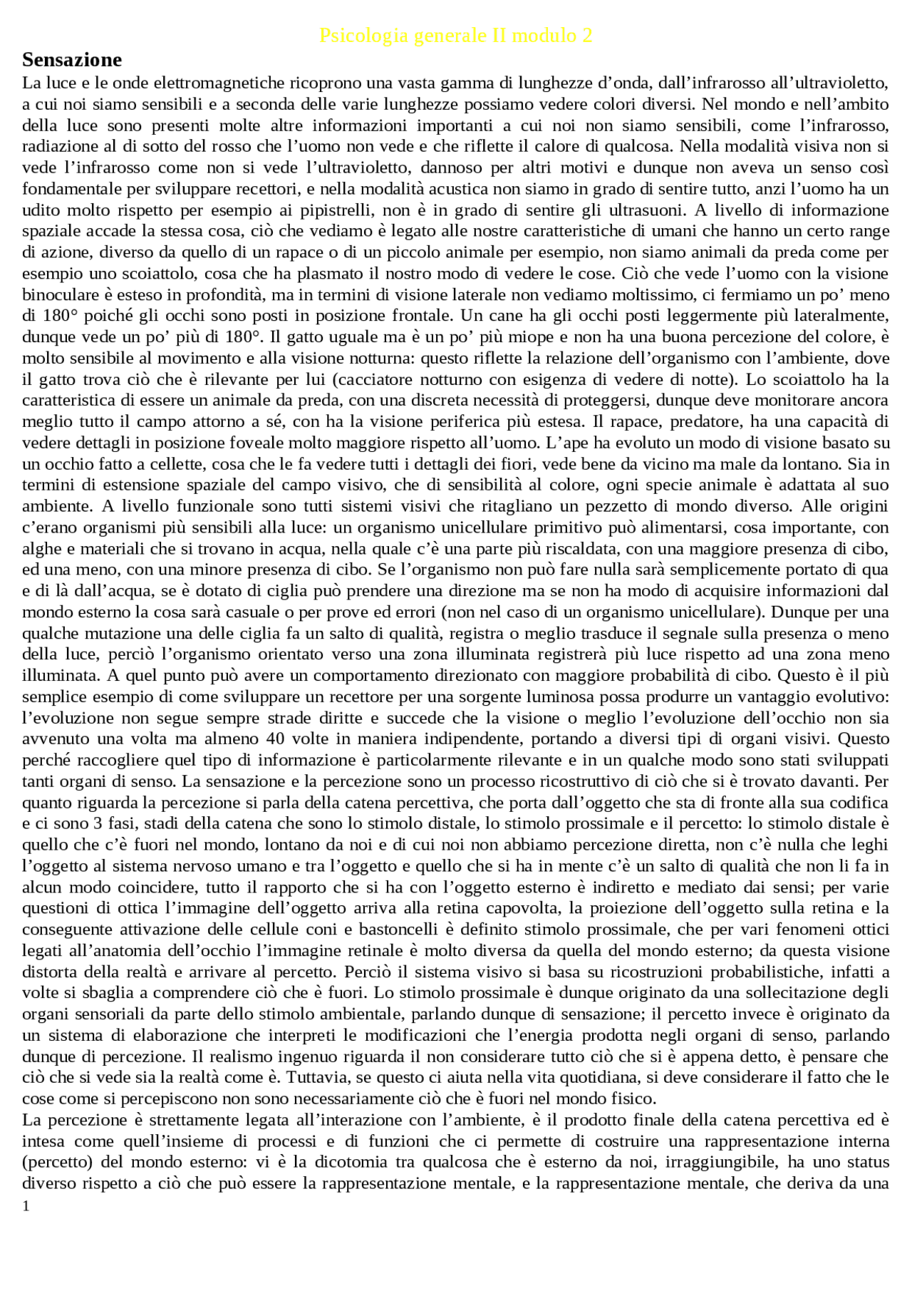 Psicologia Generale 2 Modulo 2 Scienze E Tecniche Psicologiche Unibo