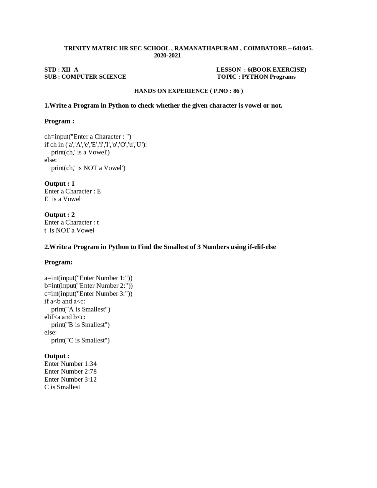 Tamilnaducomputer Science Exams Computer Science Docsity