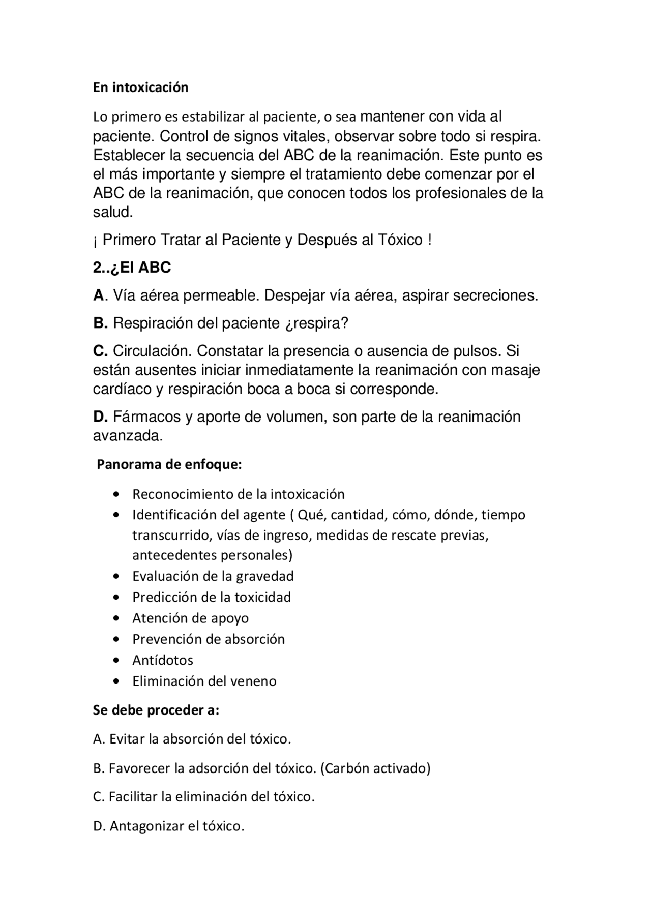 Intoxicación Por Sustancias Químicas Resúmenes De Toxicología Docsity