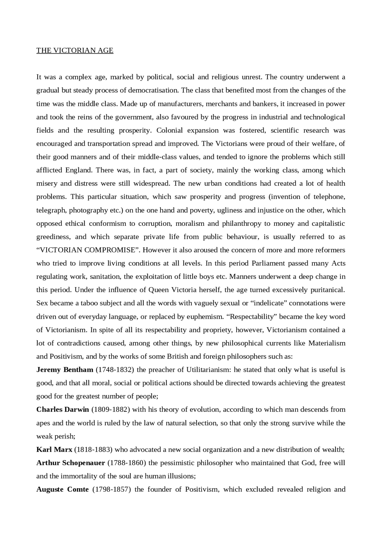 Victorian Age Literature Schemi E Mappe Concettuali Di Inglese