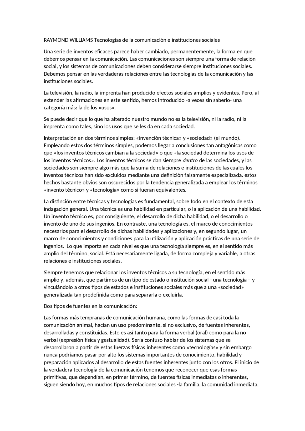 Resumen De Williams R 1992 Tecnologías De La Información E