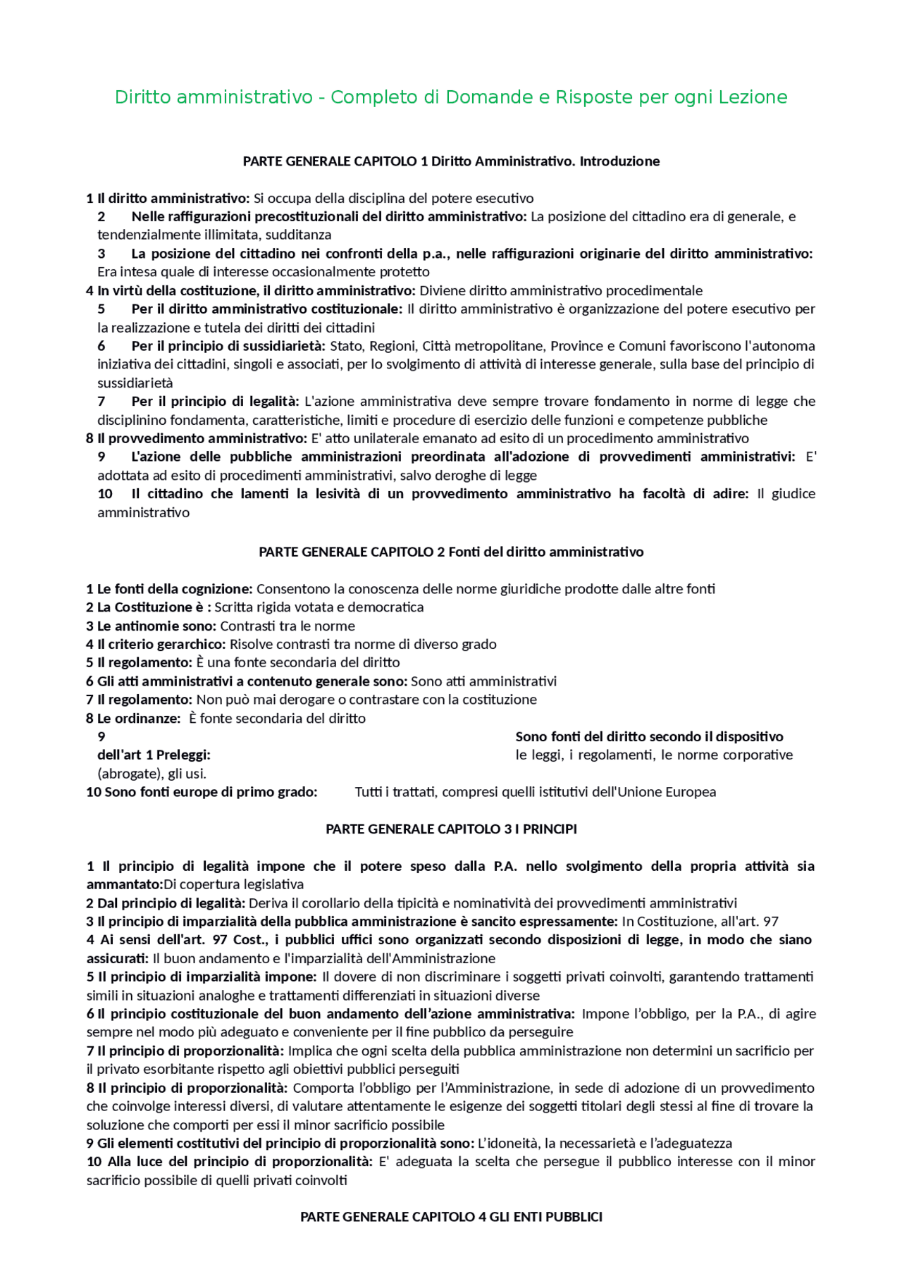 Diritto amministrativo - Completo di Domande e Risposte per ogni Lezione | Panieri di Diritto ...