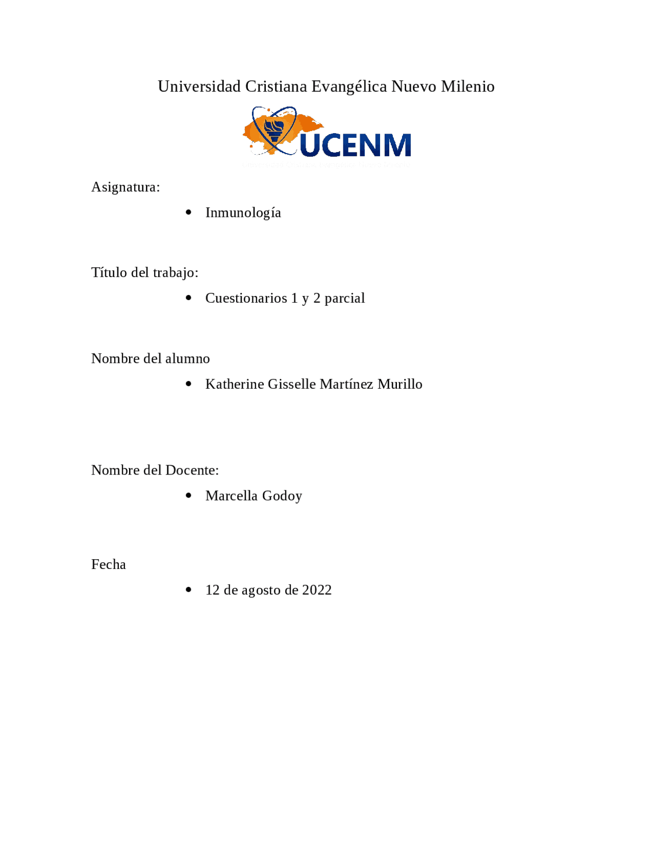 Cuestionarios De Inmunologia Resúmenes De Inmunología Docsity