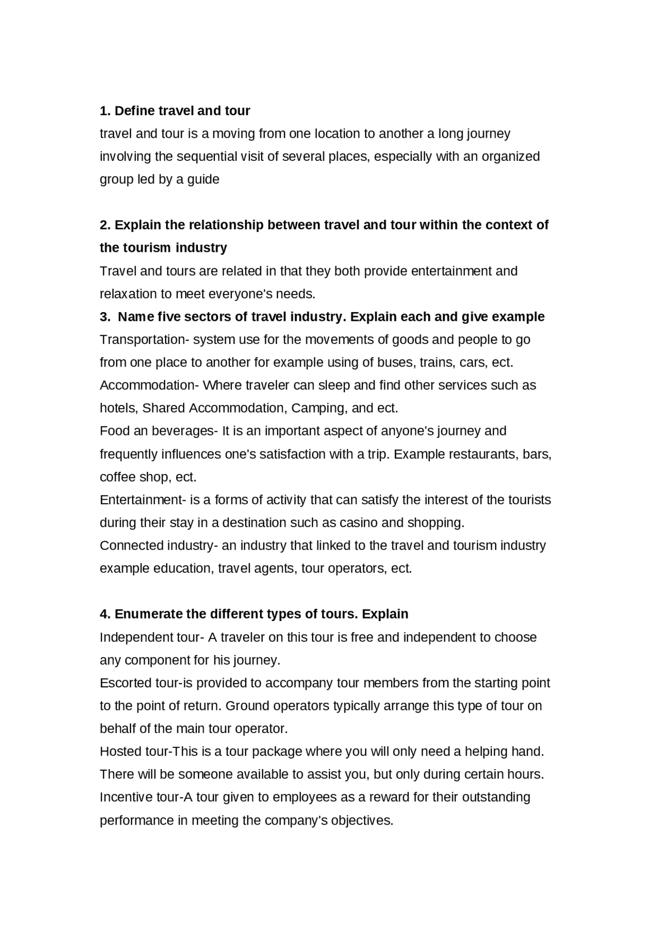 Travel and tour essay | Essays (high school) English | Docsity