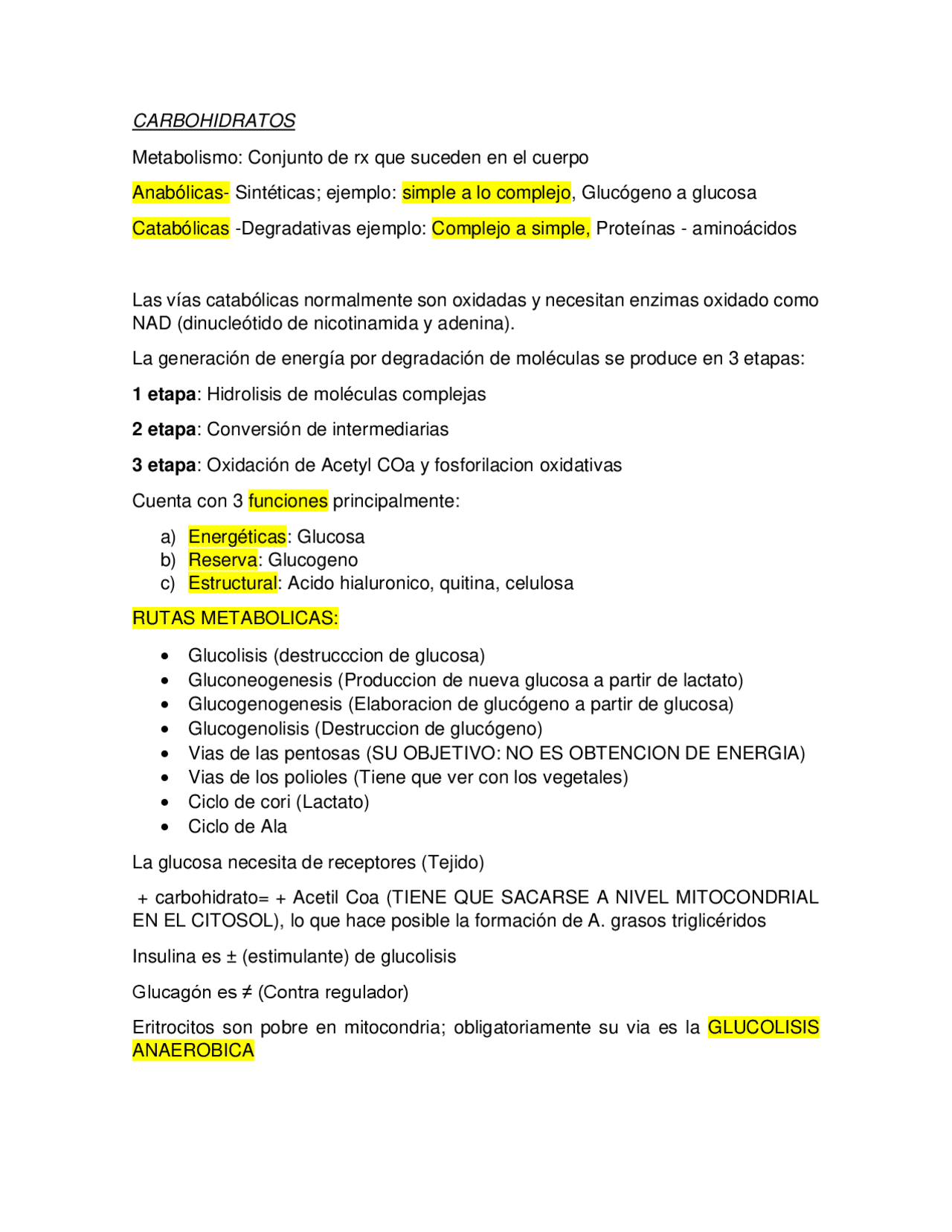 Apuntes Sobre Carbohidratos Apuntes De Química Docsity