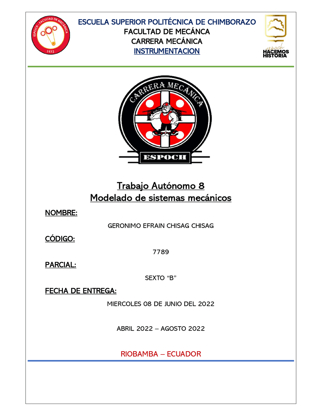 Practica Modelado De Sistemas Apuntes De Electrónica Docsity