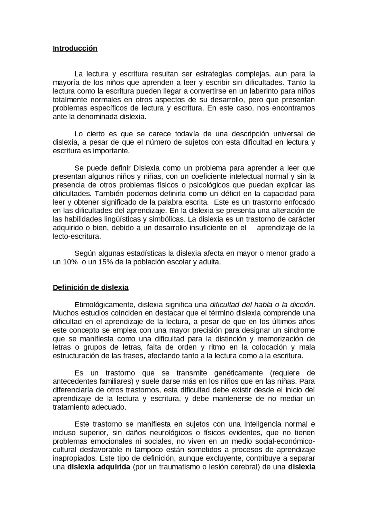 Dislexia En El Colegio Ejercicios De Psicología Escolar Docsity