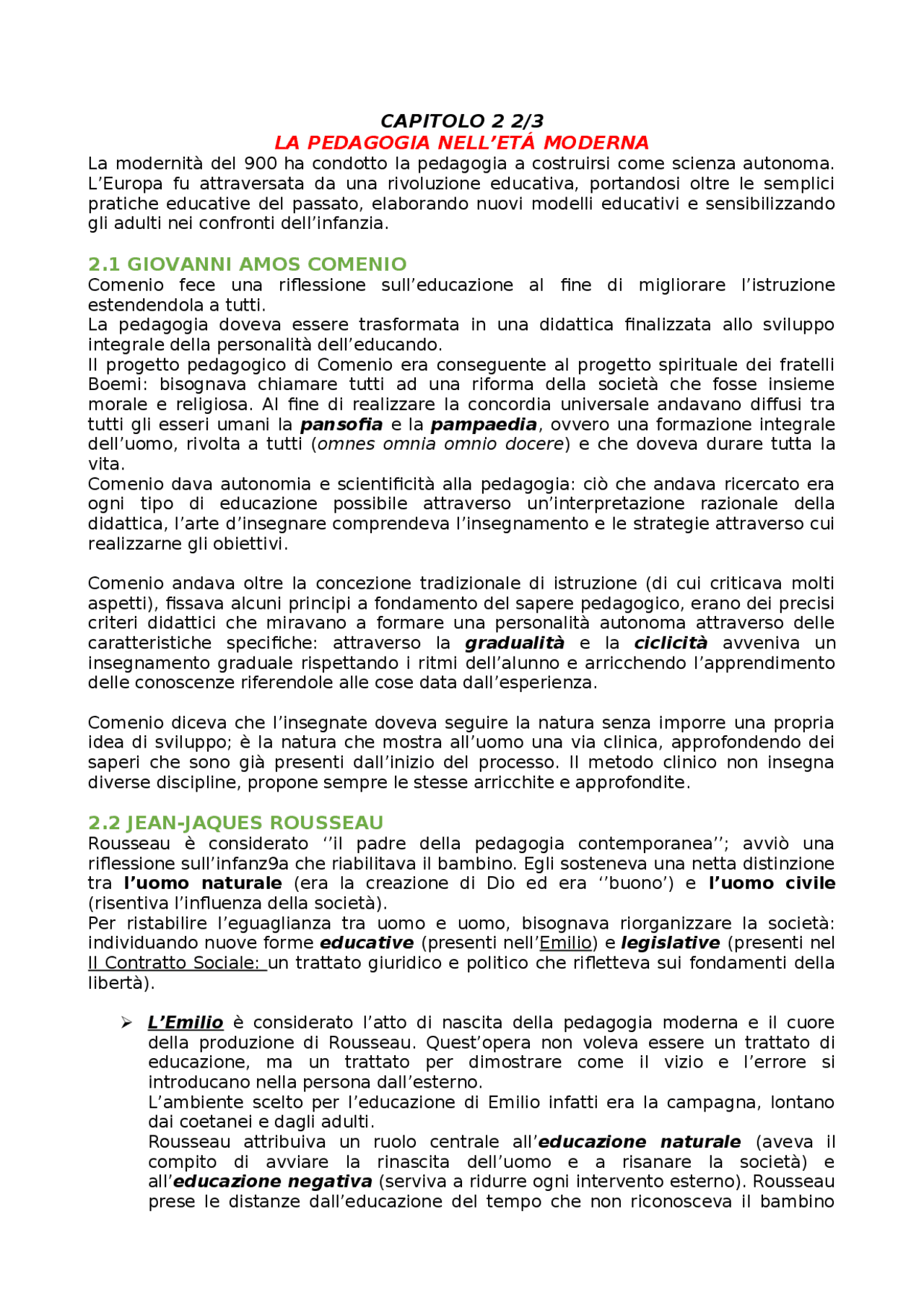 Capitolo 2 Seconda Parte Sintesi Del Corso Di Pedagogia Docsity