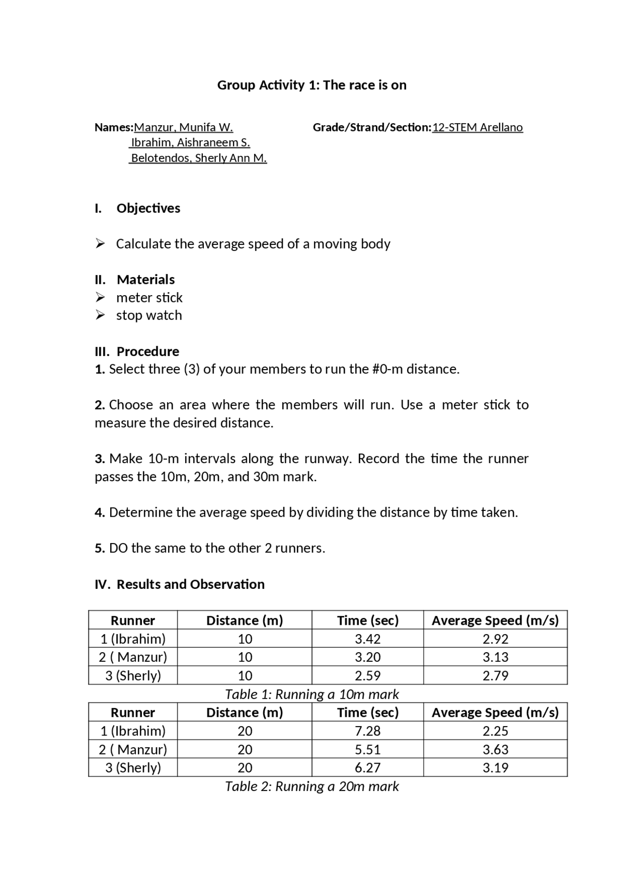 General Physics Activity Exercises Physics Docsity
