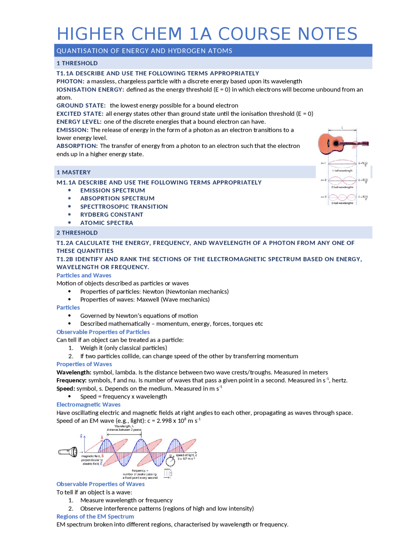Introduction to Chemistry Summary Notes (top of class) | Study notes ...