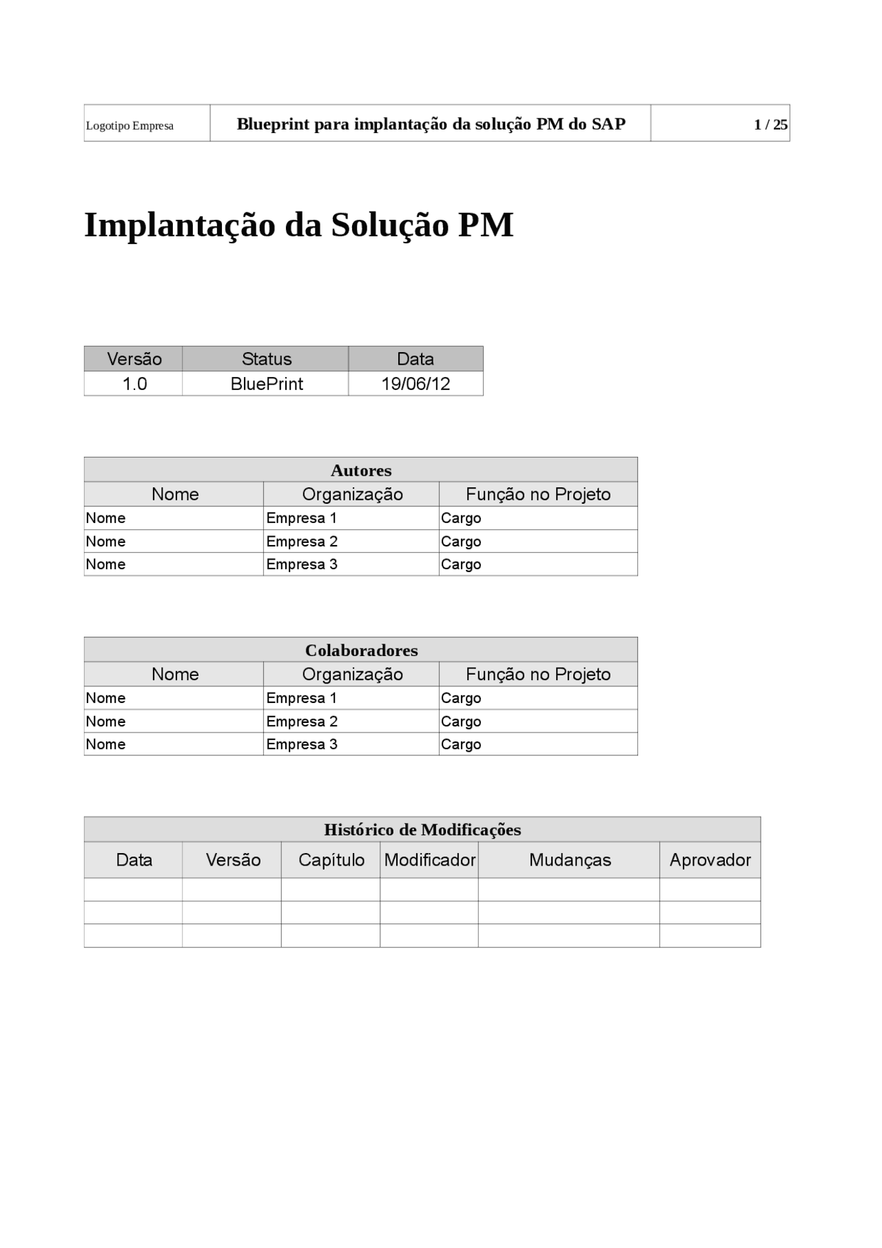 BluePrint de Implantação sap-PM | Resumos Matérias técnicas | Docsity