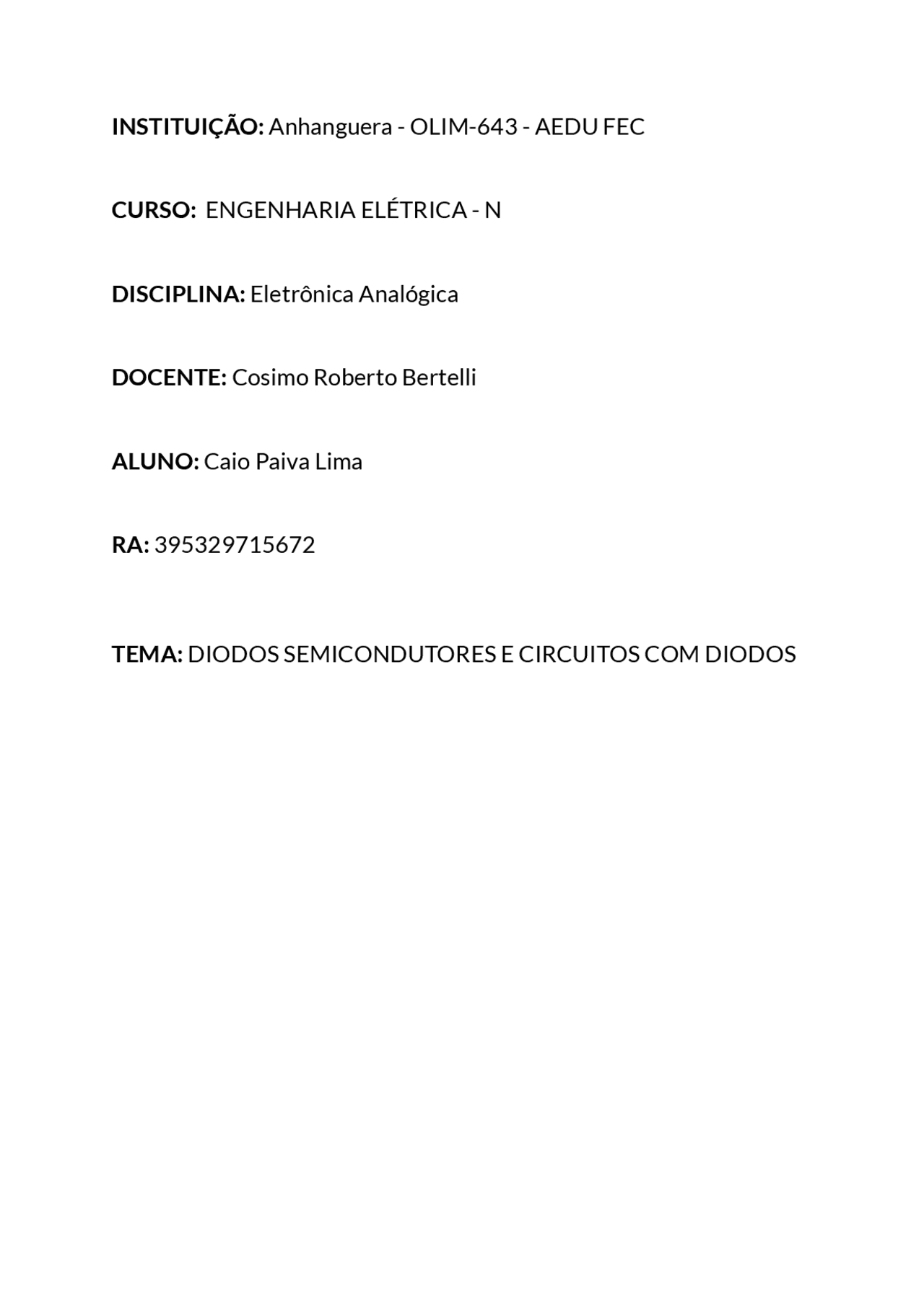 Diodos Semicondutores E Circuitos Com Diodos Notas De Aula Eletrônica