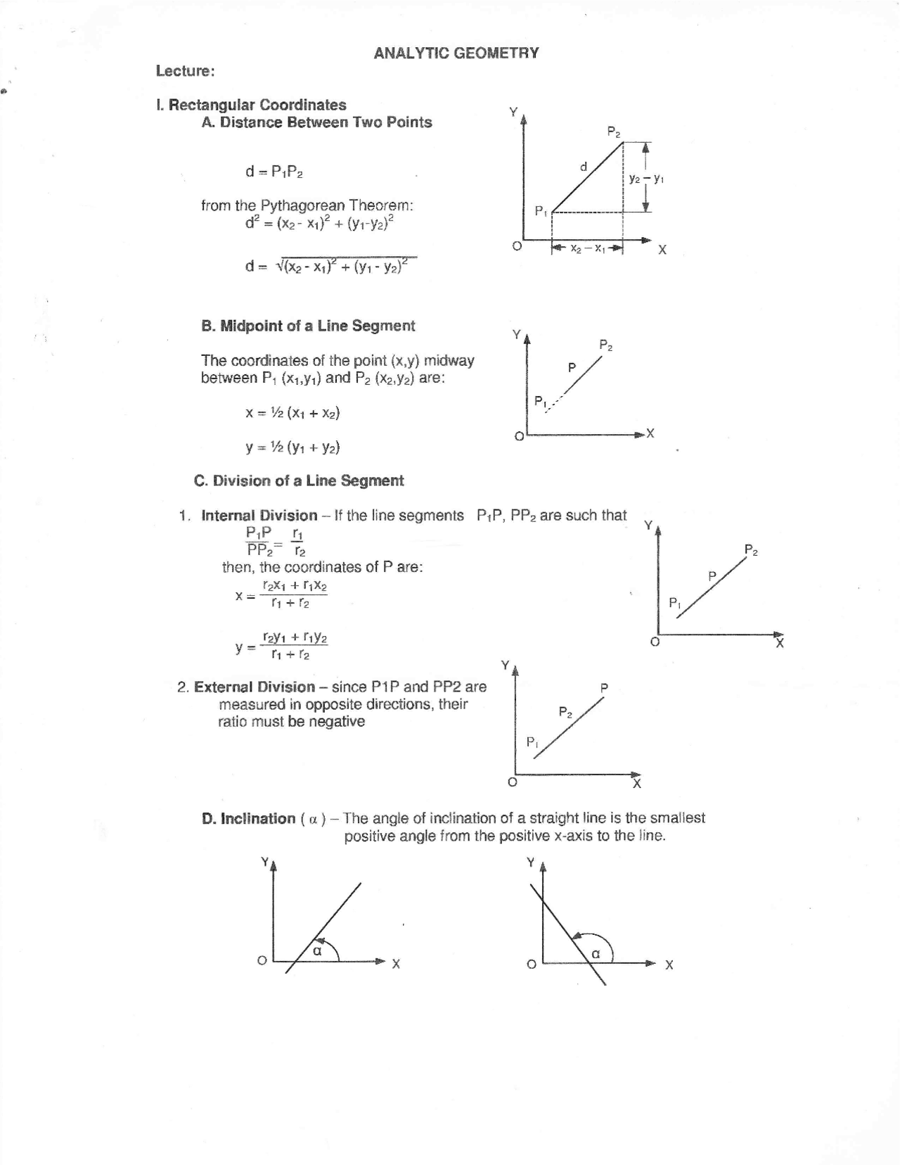 Analytic Geometry | High school final essays Mathematics | Docsity