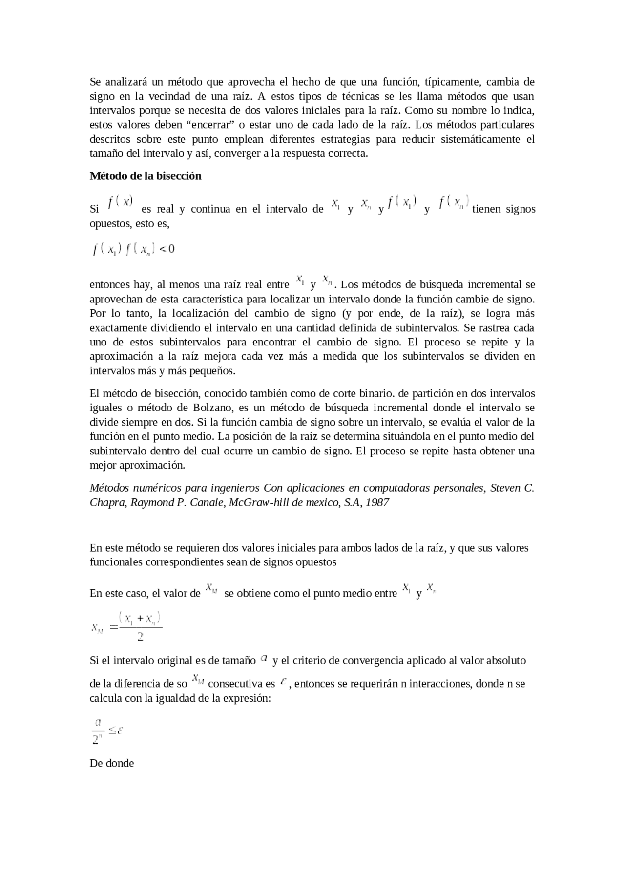 Metodo De La Biseccion Explicacion Y Algoritmo Apuntes De Métodos