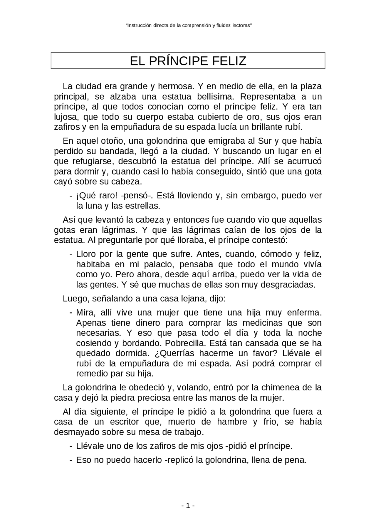 El príncipe feliz de Oscar Wilde | Resúmenes de Comunicación | Docsity