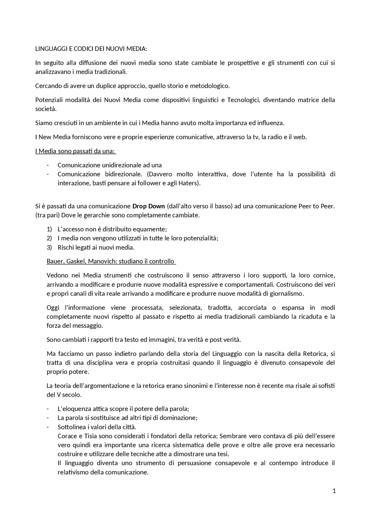 Linguaggi e Codici dei Nuovi Media | Appunti di Storia Dei Media | Docsity