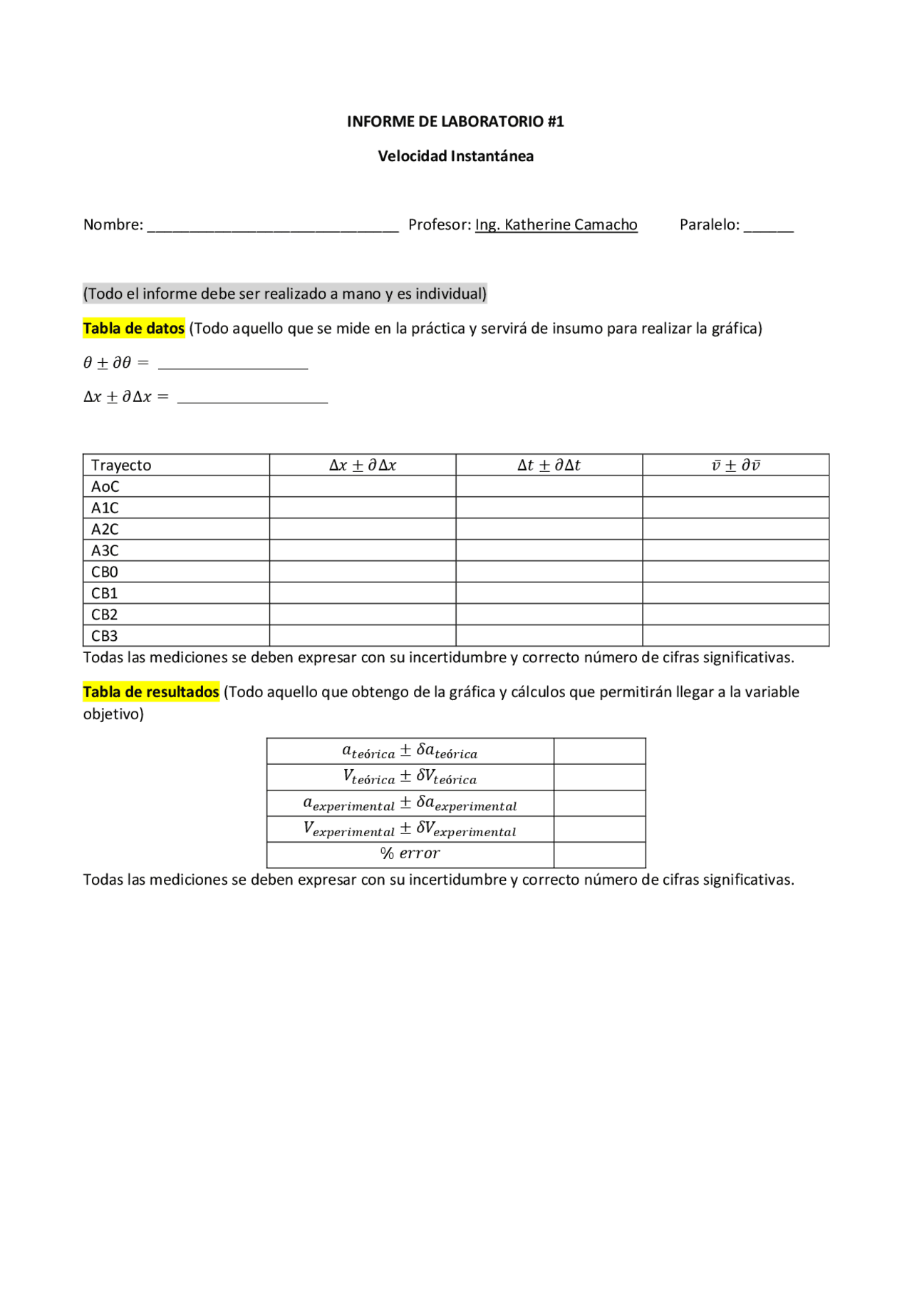 Formato Lab Fisica Espol Resúmenes De Física Docsity