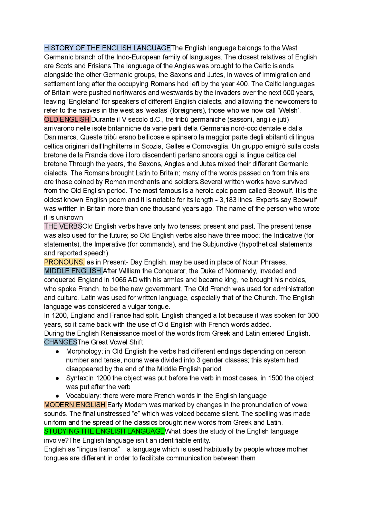 Lingua e Traduzione inglese 2 Angelo Monaco | Appunti di Lingua Inglese ...