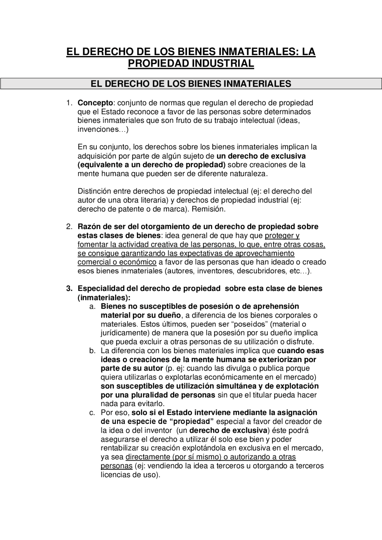 El derecho de los bienes inmateriales | Apuntes de Derecho Laboral ...