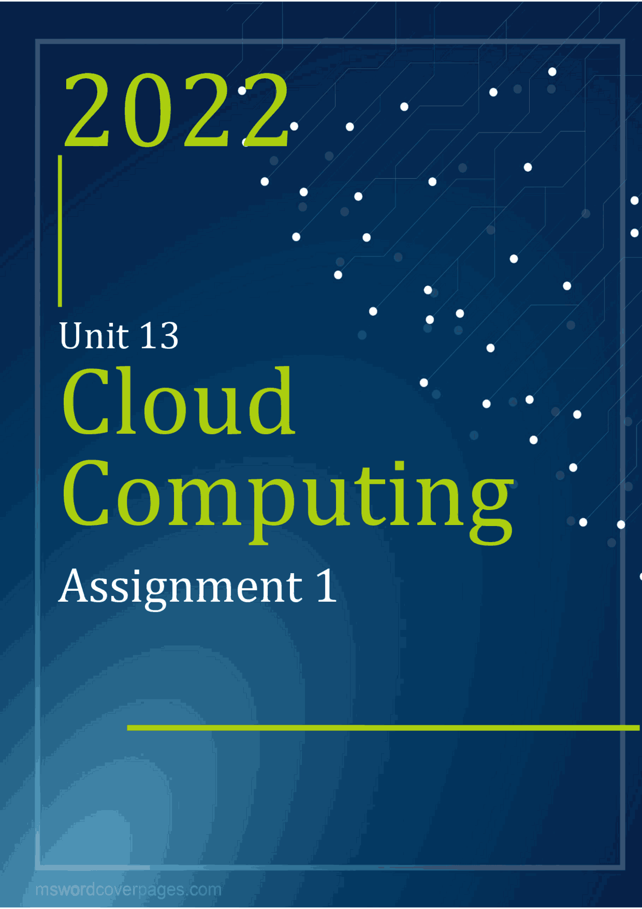 HND Level 5 Unit 13 Cloud Computing Assignment 1 | Papers Computer Science | Docsity