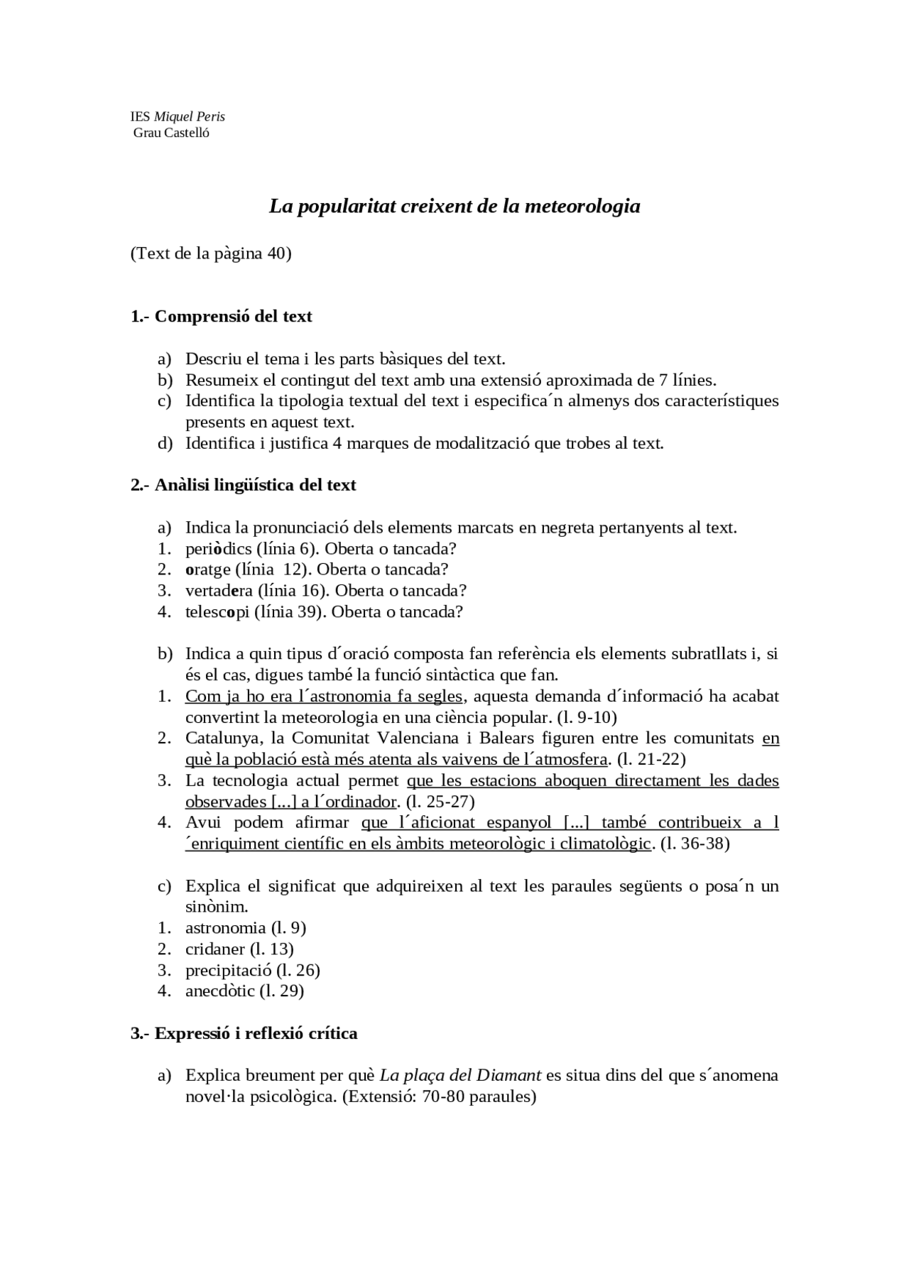Ejercicios De Valenciano Ejercicios De Valenciano Docsity