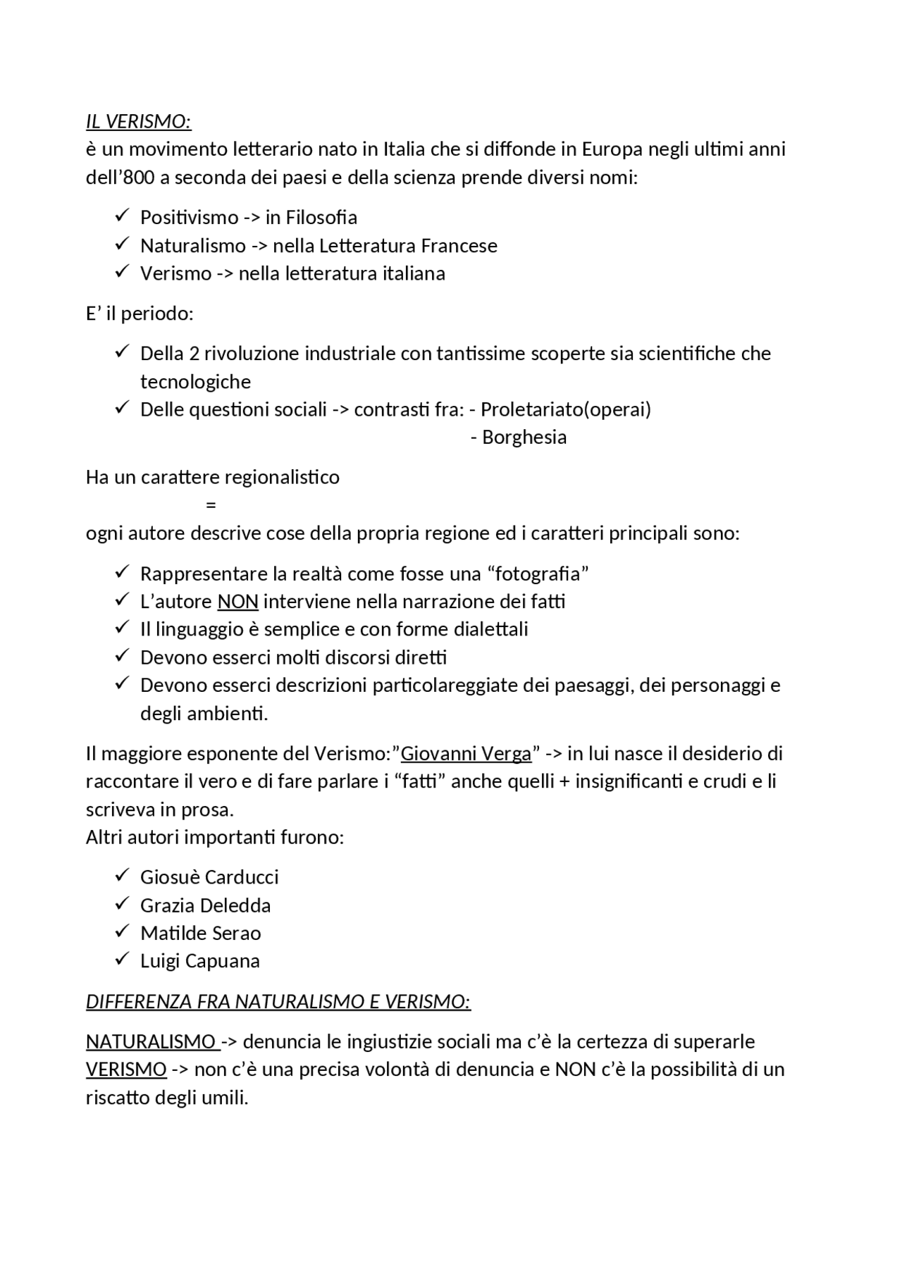 CORRENTE LETTERARIA:"IL VERISMO" + GIOVANNI VERGA(VITA ED OPERE) | Appunti di Letteratura ...