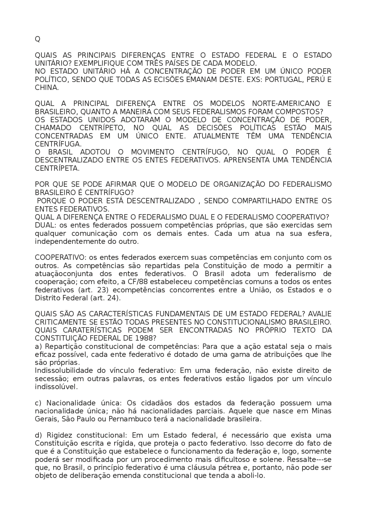 Questionário Constitucional Exercícios Direito Constitucional Docsity