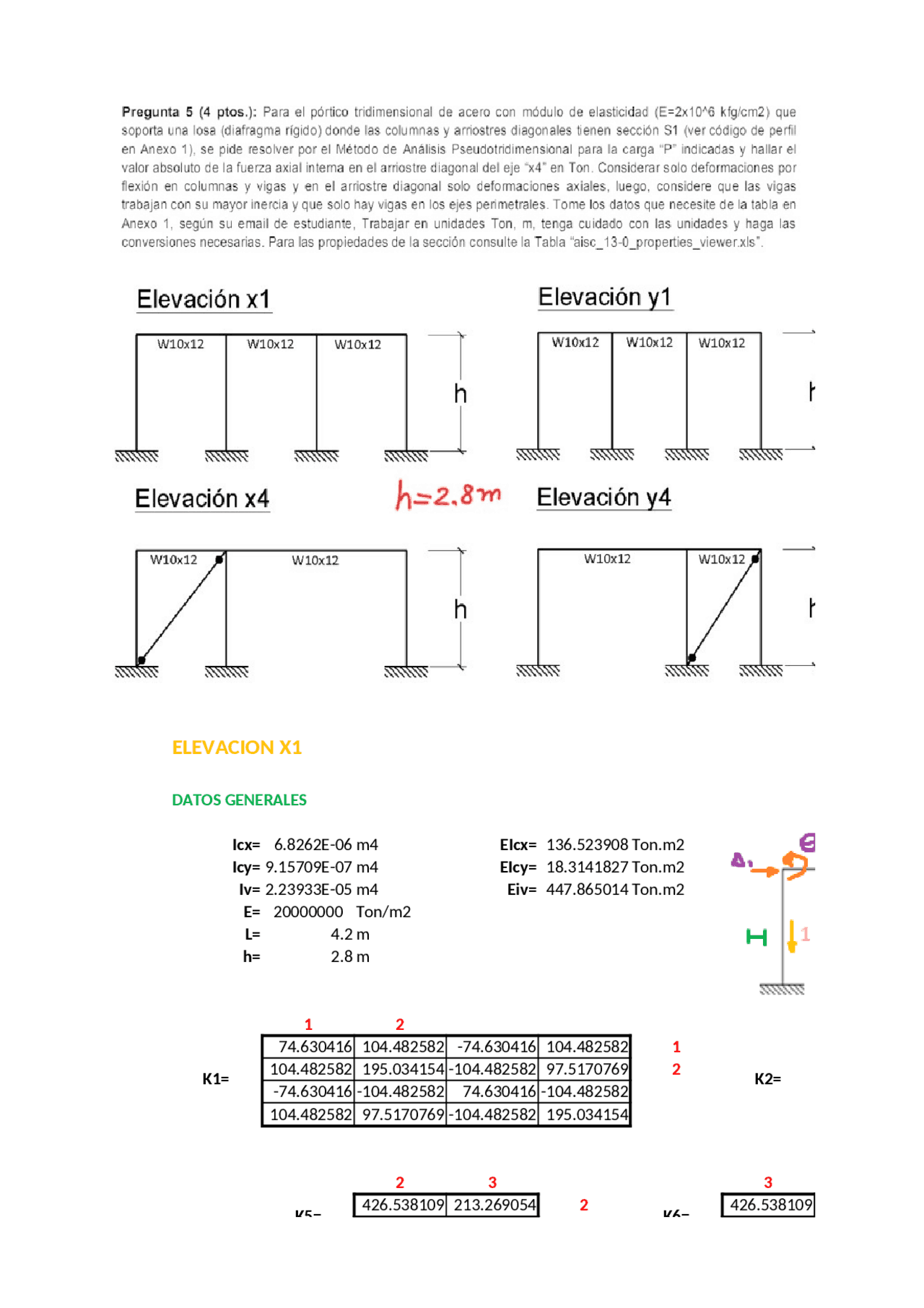 Analisis estructural 2 | Ejercicios de Análisis Elemental | Docsity