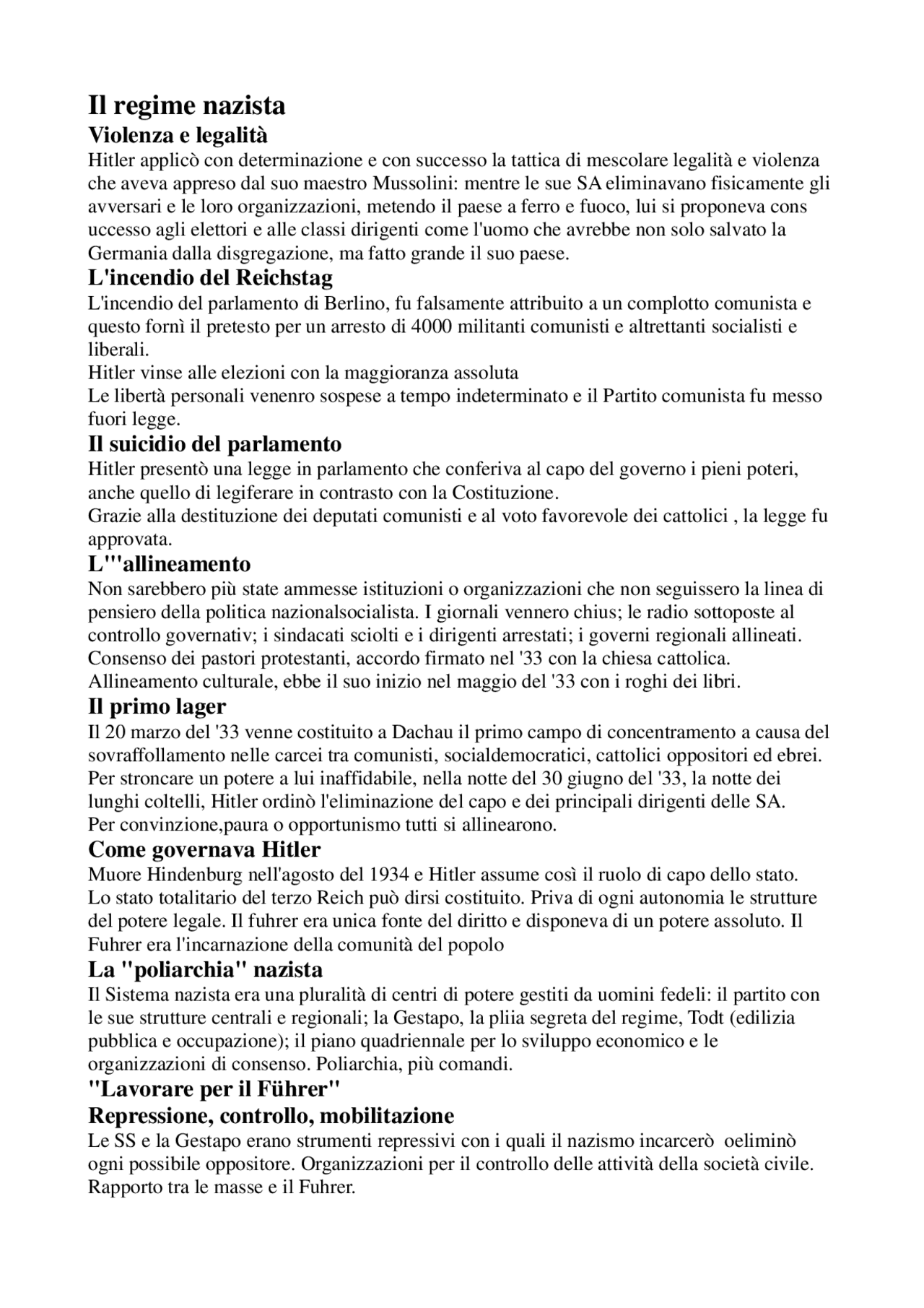 Il Regime Nazista Concetti Principali Schemi E Mappe Concettuali Di
