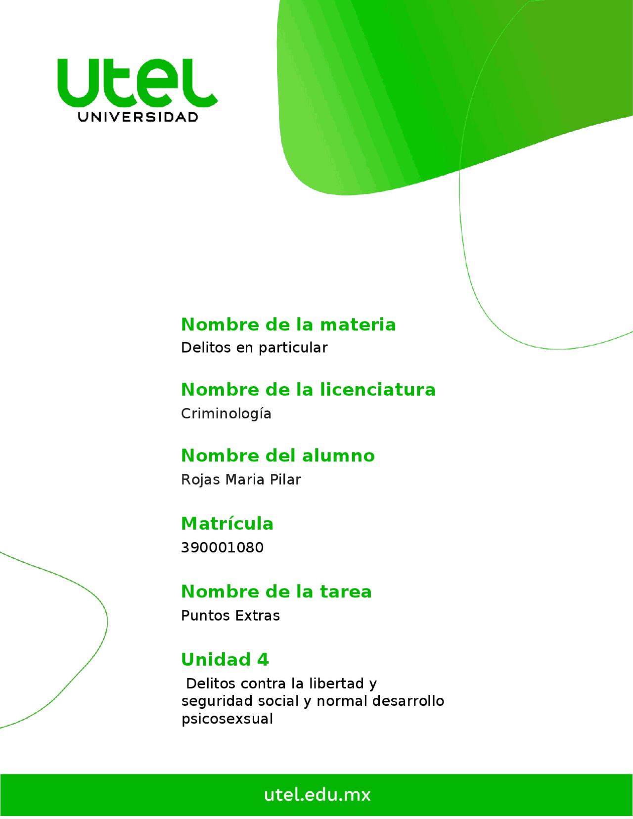 Tarea De Puntos Extras Ejercicios De Criminología Docsity