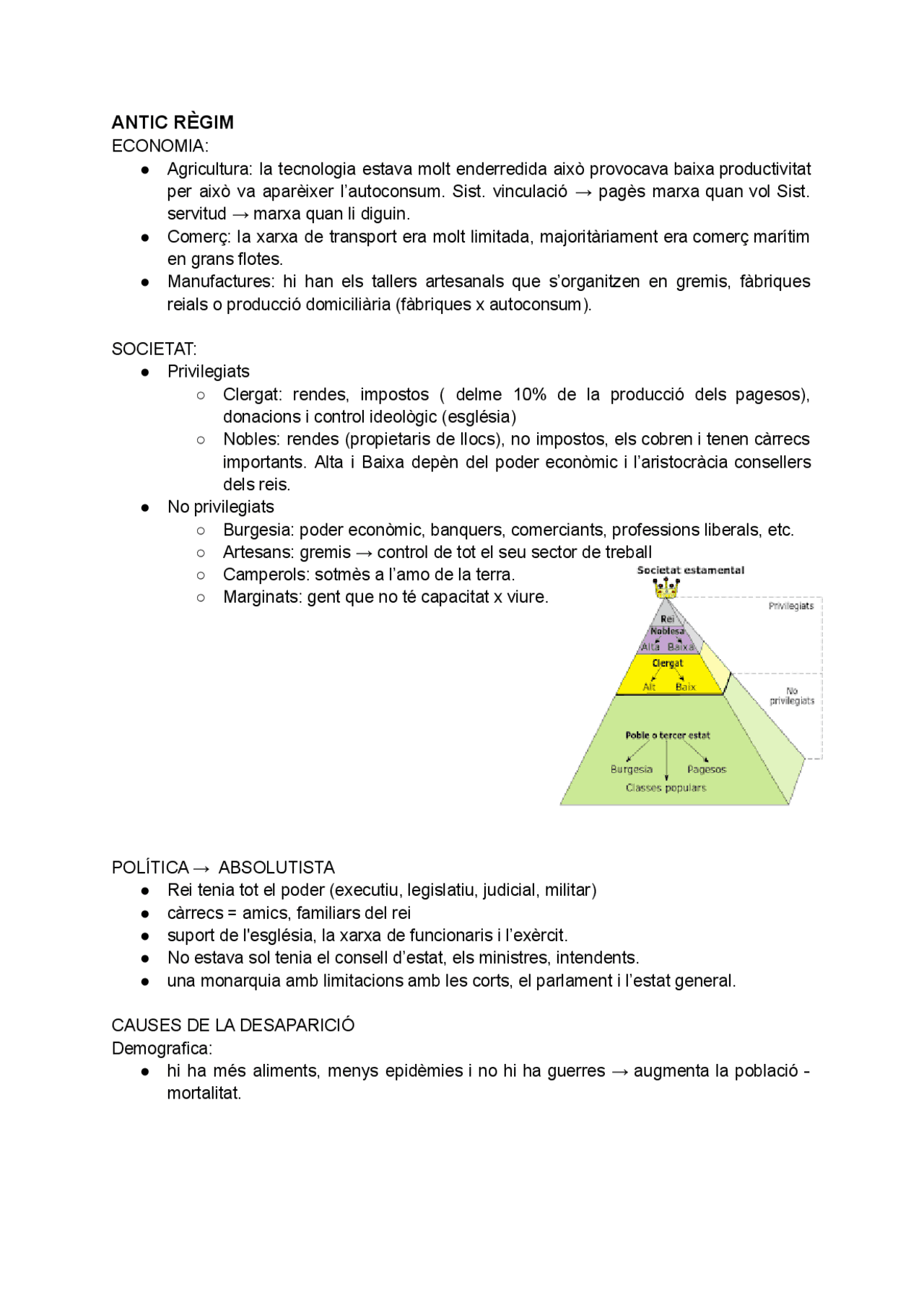 Antic règim 1º de bachillerato | Apuntes de Historia del Mundo ...