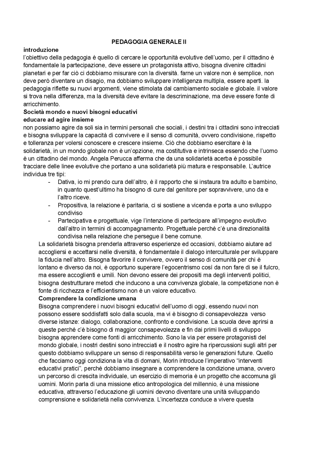 Pedagogia Generale Ii Dispense Di Pedagogia Docsity