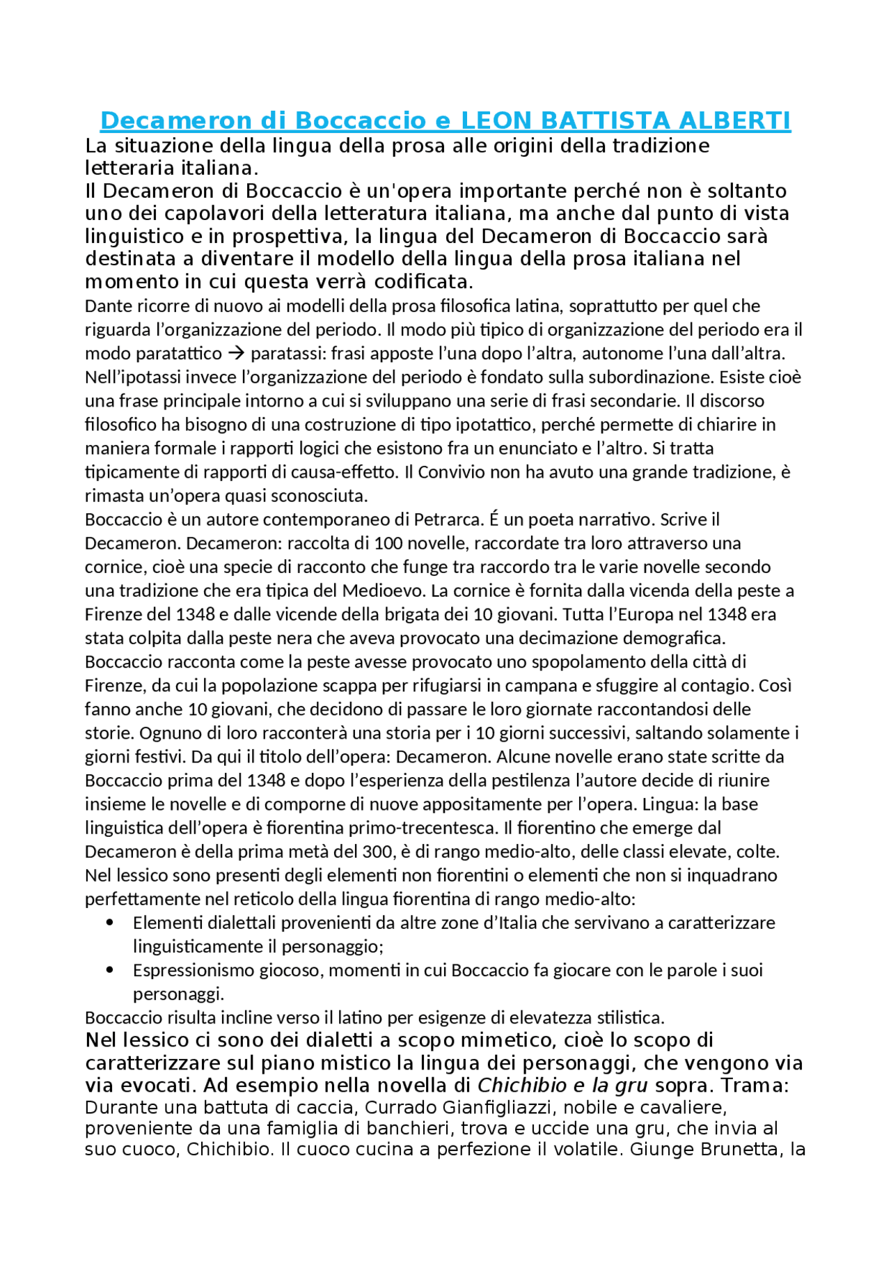 La Lingua del Decameron di Boccaccio e l'Evoluzione della Prosa ...