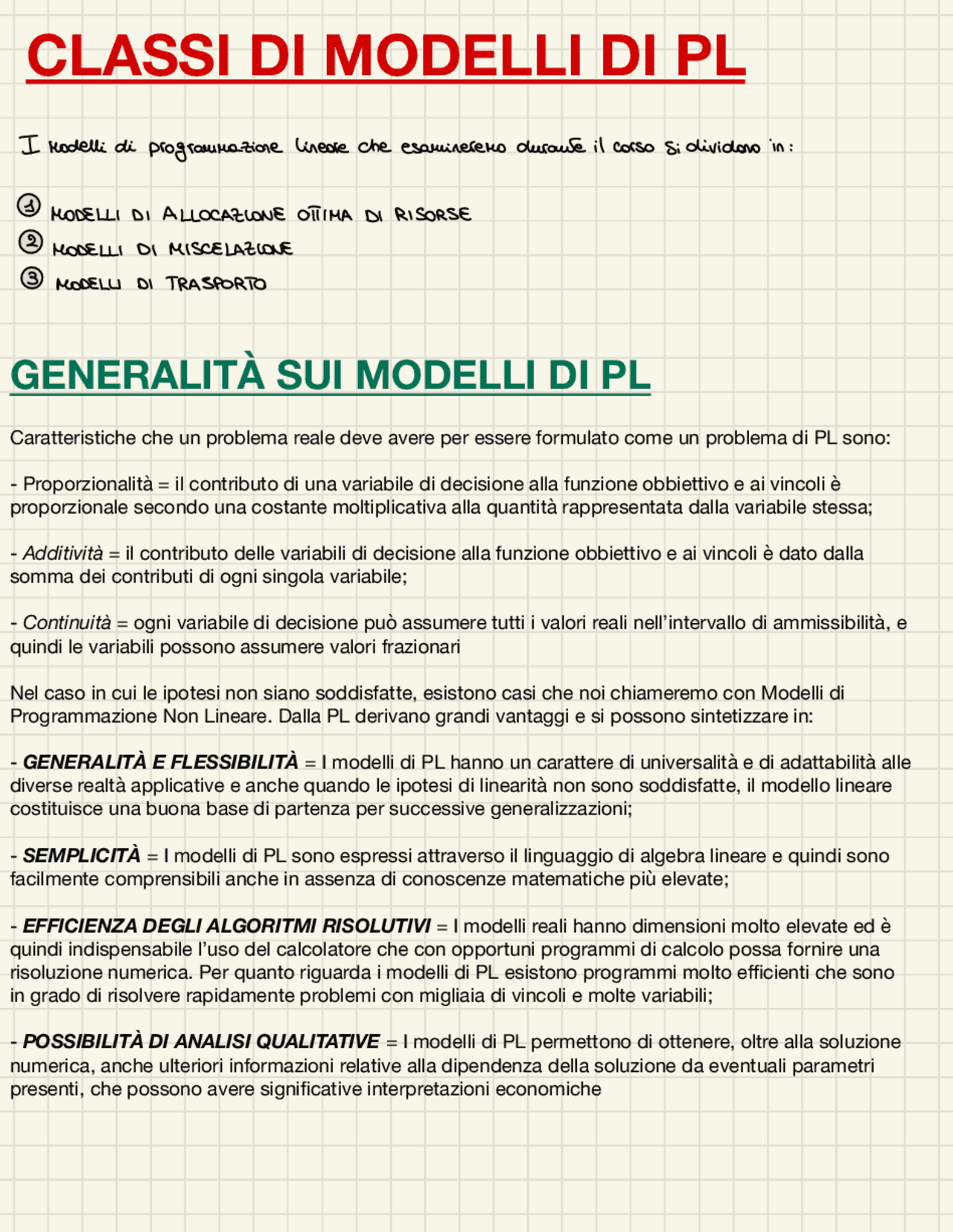 Classi Di Modelli Di Pl Ricerca Operativa Dispense Di Ricerca