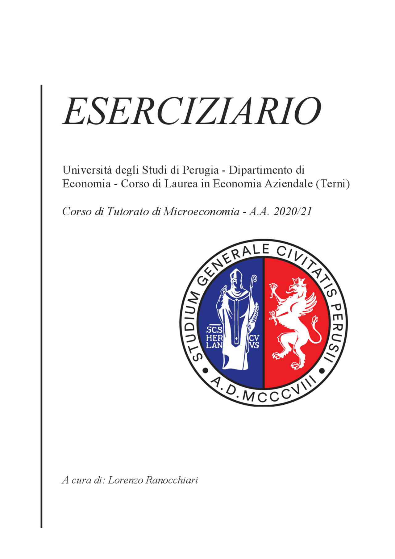 Eserciziario microeconomia | Formulari di Microeconomia | Docsity