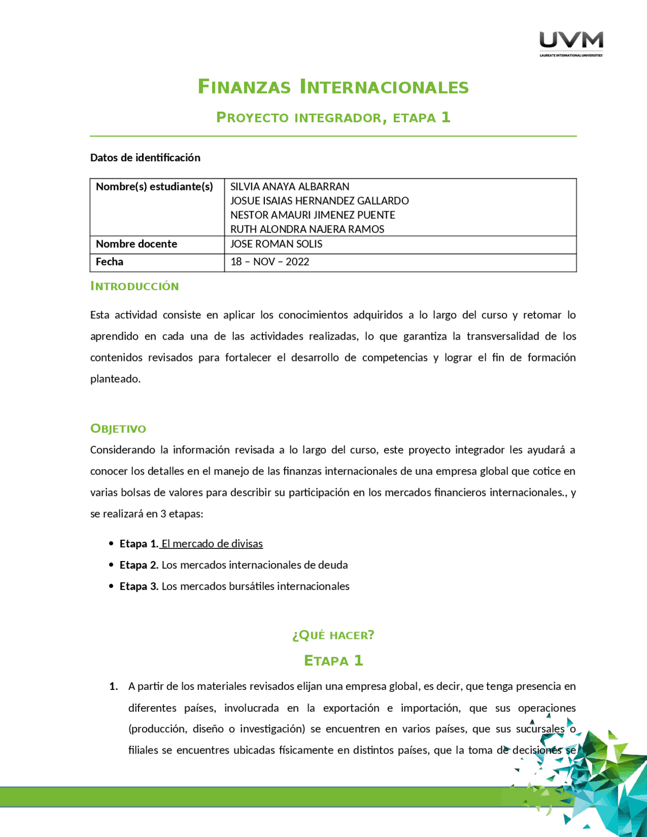 PROYECTO INTEGRADOR ETAPA 1 | Resúmenes de Contabilidad | Docsity
