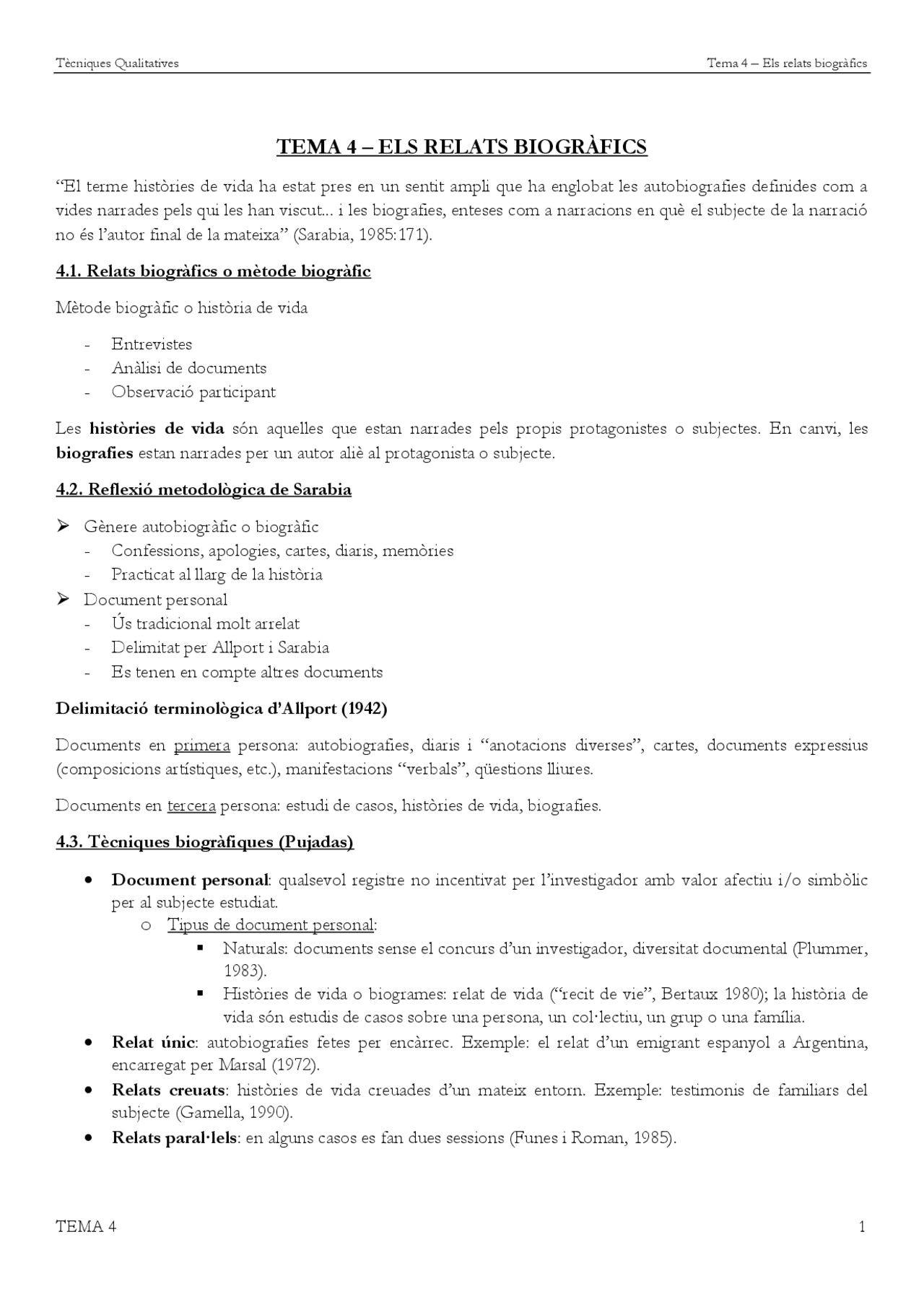 Tema 4 Tècniques Qualitatives Apuntes De Criminología Docsity