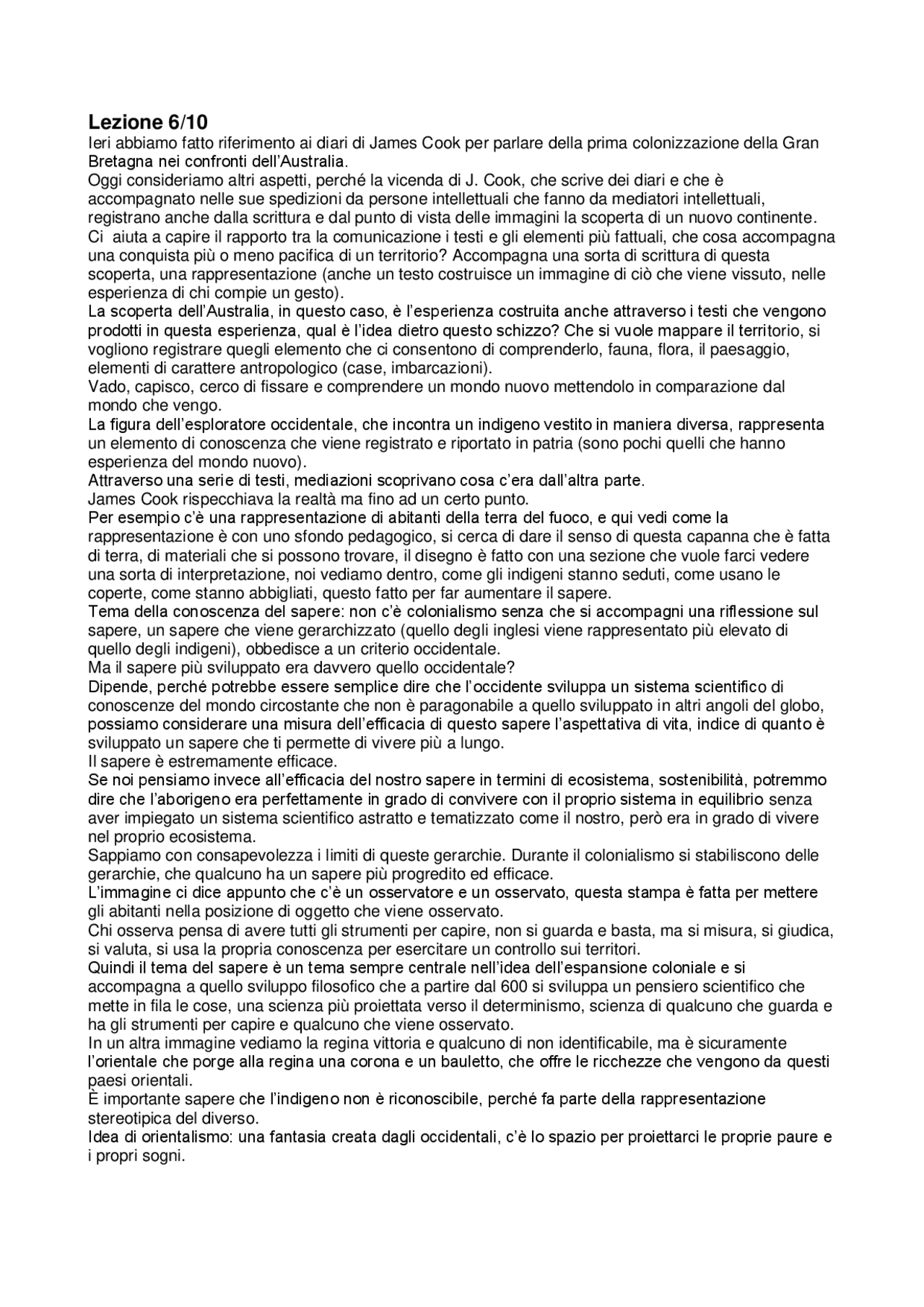 Letteratura inglese postcoloniale - Lezione II | Appunti di Letteratura Inglese | Docsity