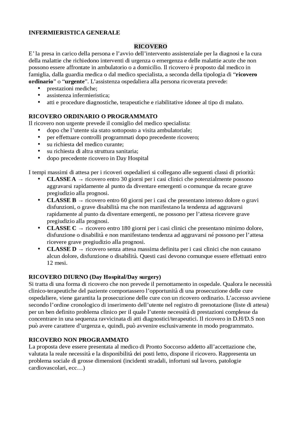 Infermieristica Generale Sbobinature Di Scienze Infermieristiche